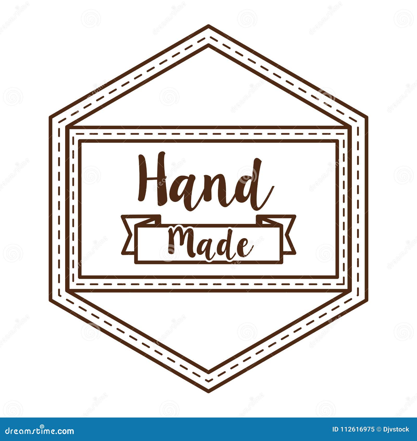 Hand Made Handwriting Emblem Image Stock Vector - Illustration of ...