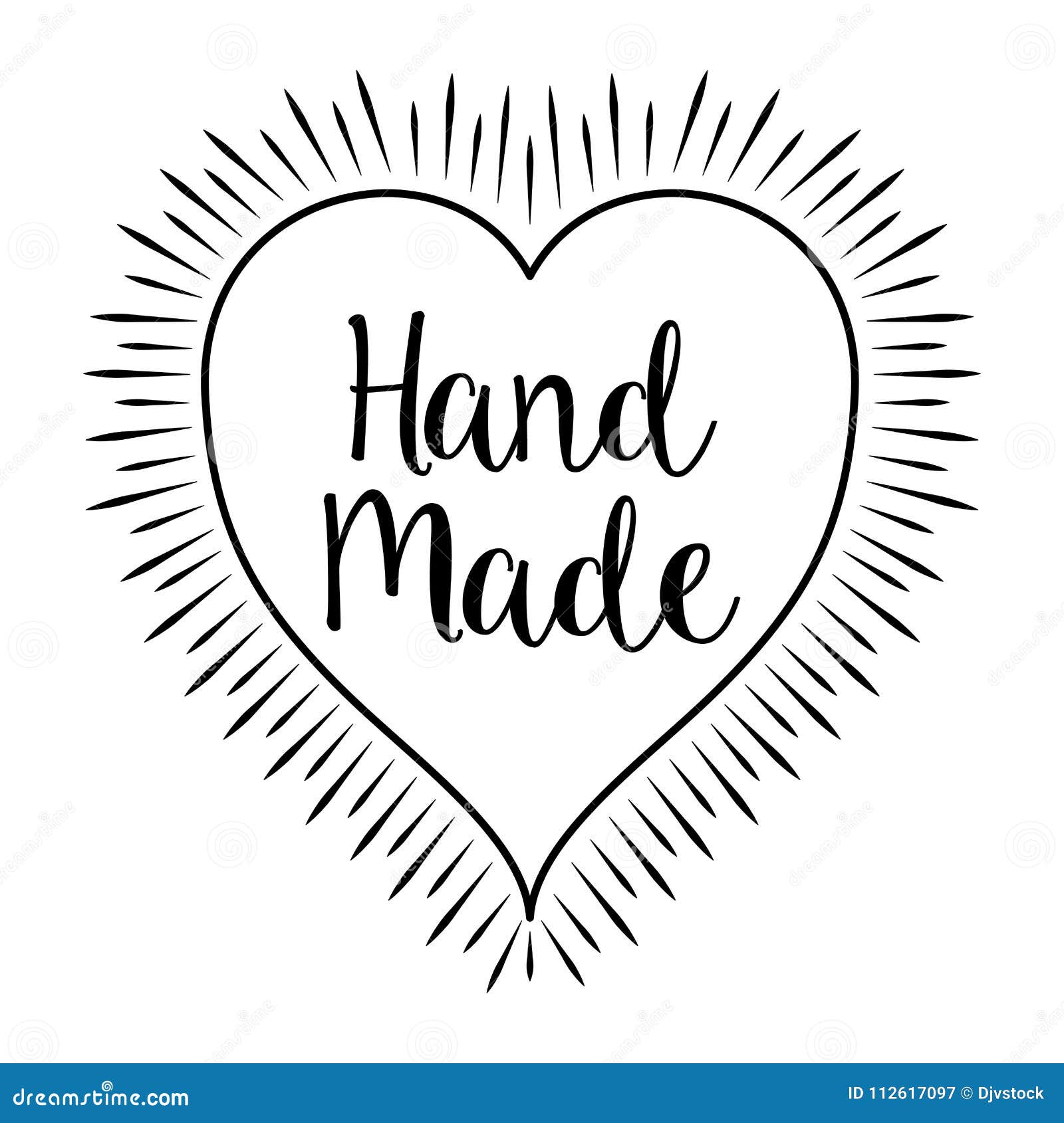 Hand Made Handwriting Emblem Image Stock Vector - Illustration of ...