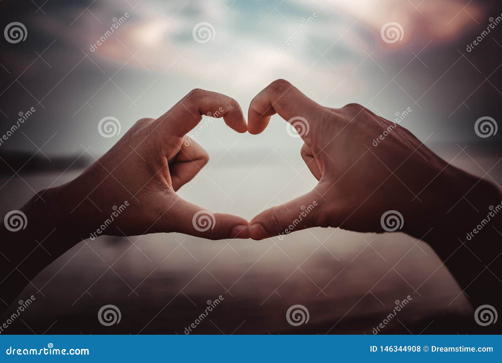 Hand Made Heart Shape in the Sky Stock Photo - Image of beautiful ...