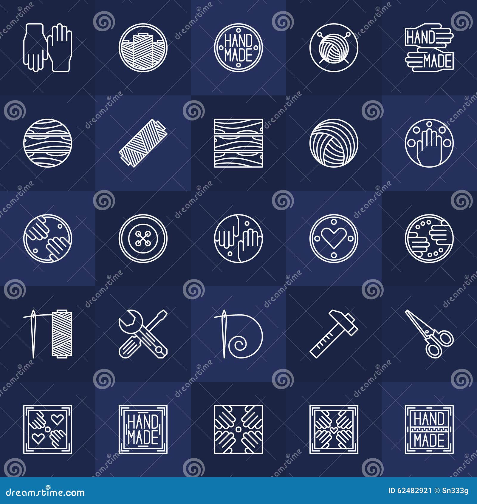 Hand-made icons set stock vector. Illustration of minimal - 62482921