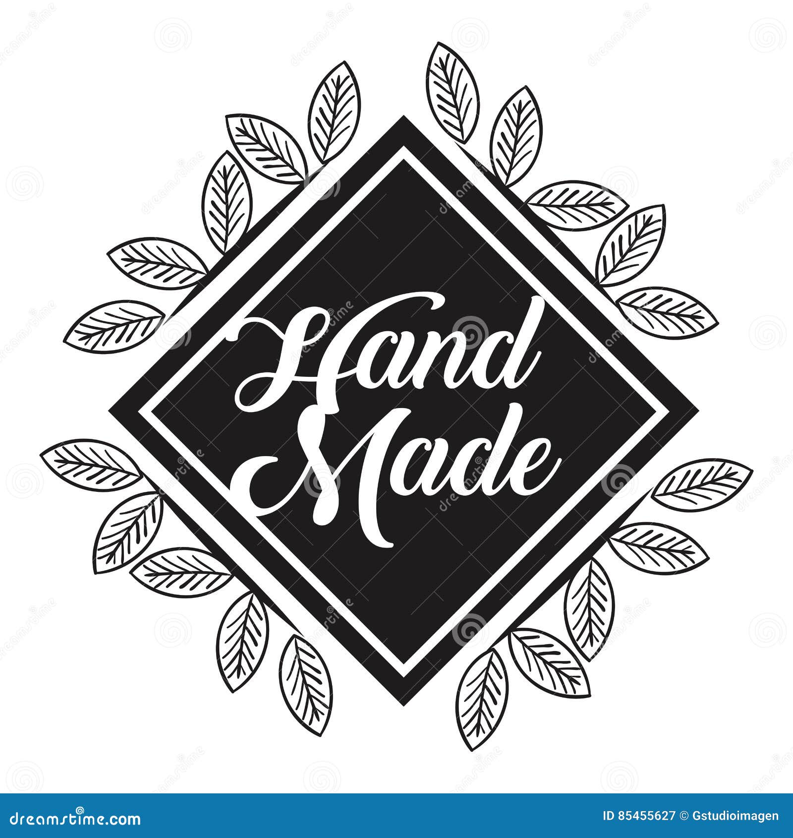Hand made label icon stock vector. Illustration of quality - 85455627