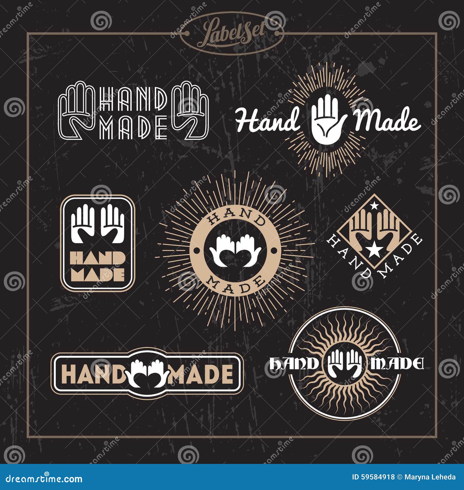 Hand made label set stock vector. Illustration of insignia - 59584918