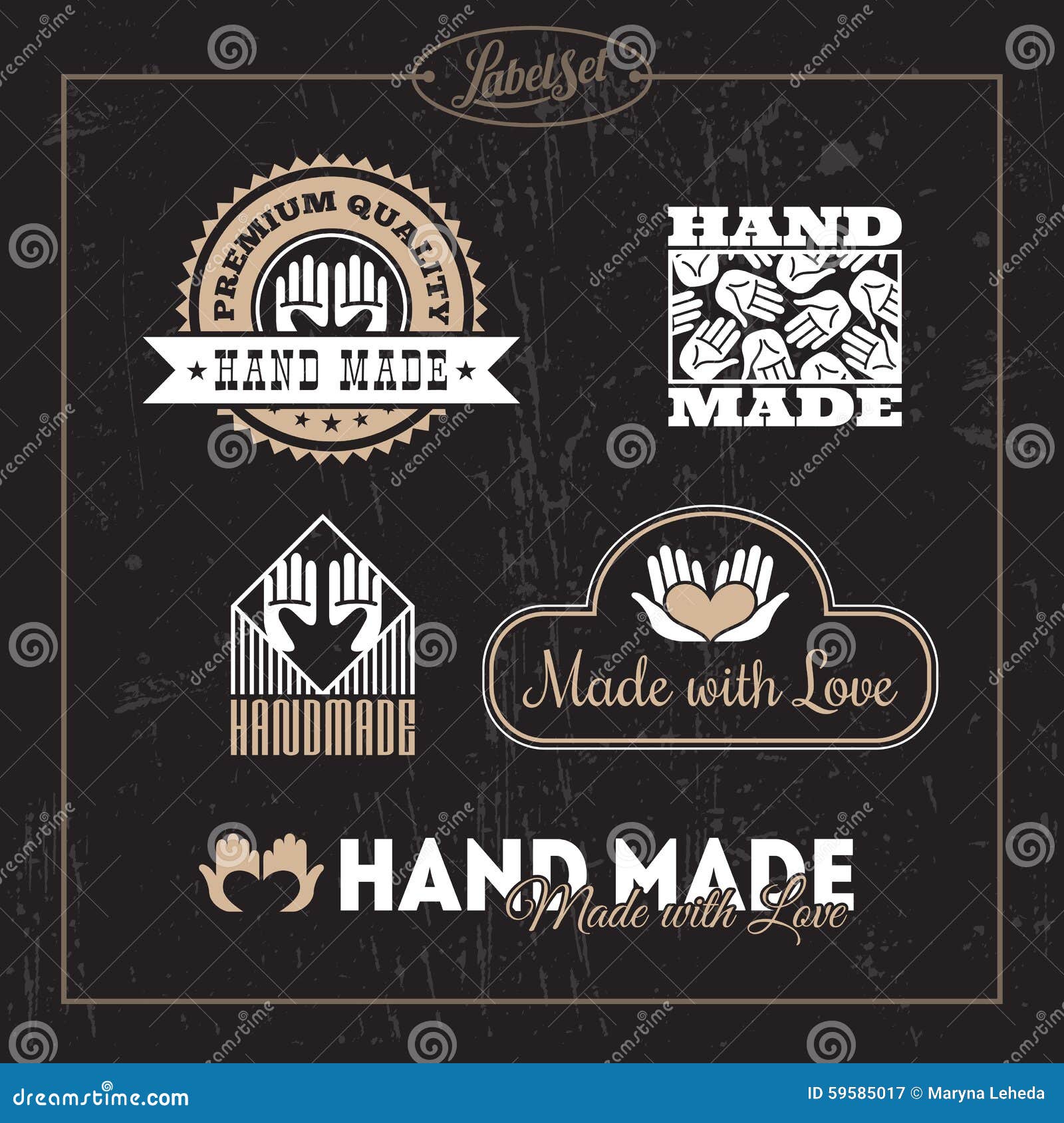 Hand made label set stock vector. Illustration of logo - 59585017