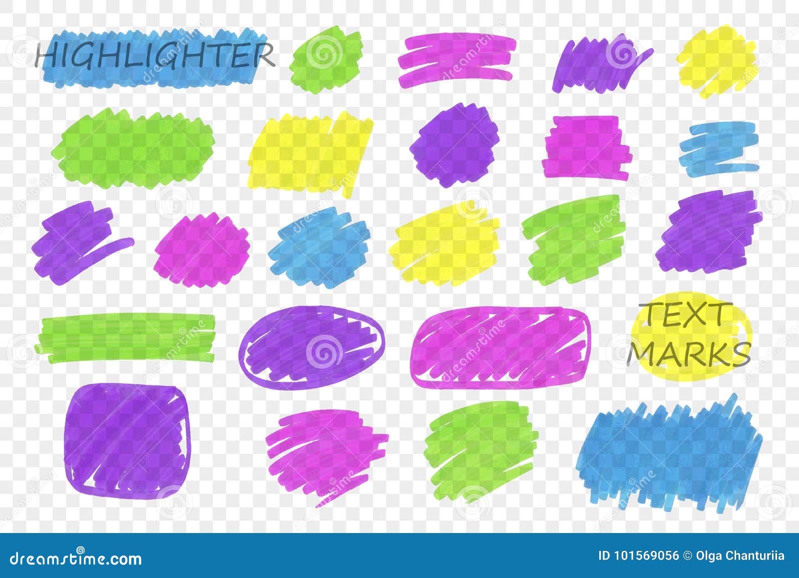 Color Highlight Stripes, Strokes, Marks. Stock Vector - Illustration of ...