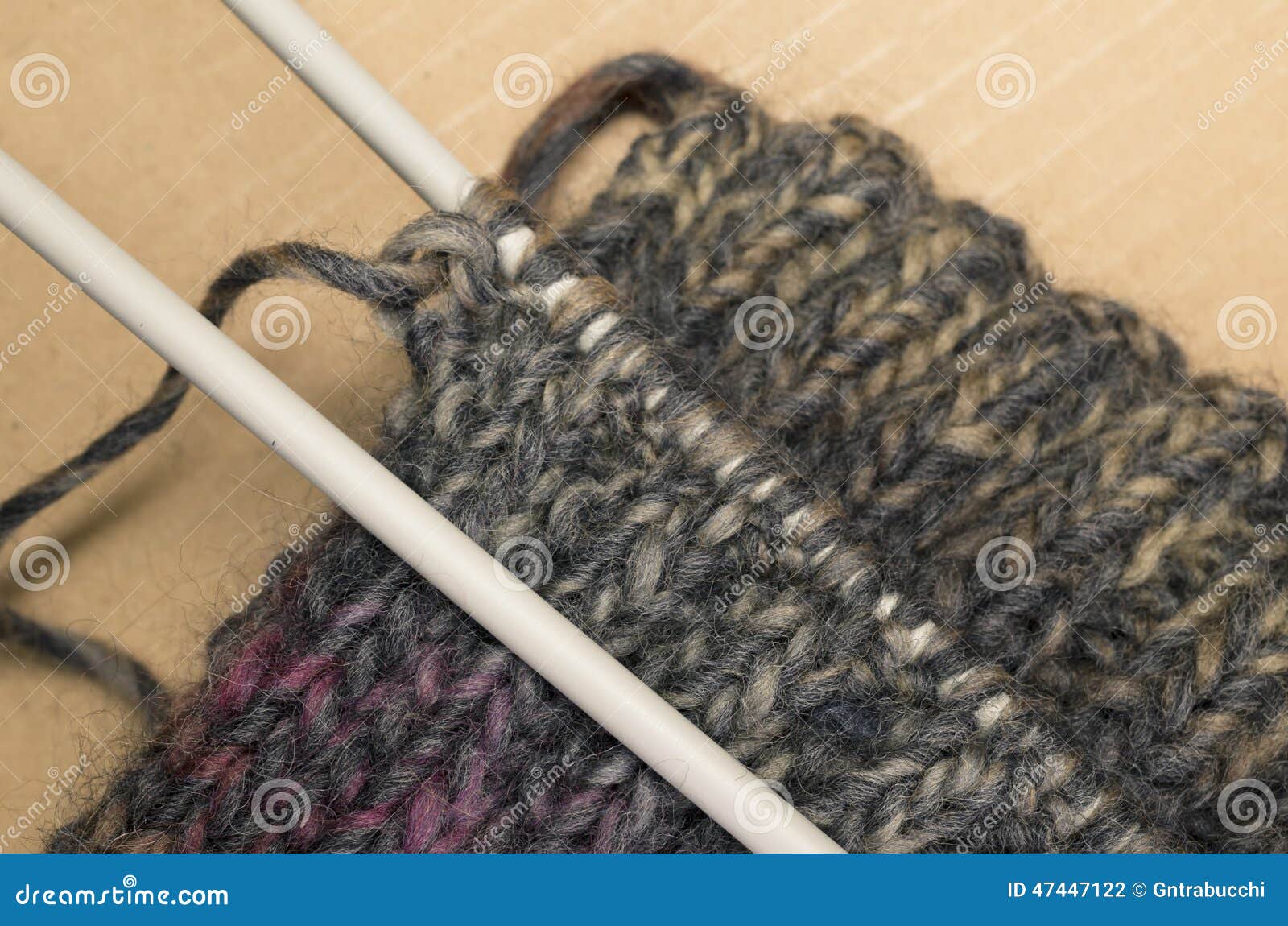Hand Made Melange Wool Knitted Fabric Stock Photo - Image of texture ...