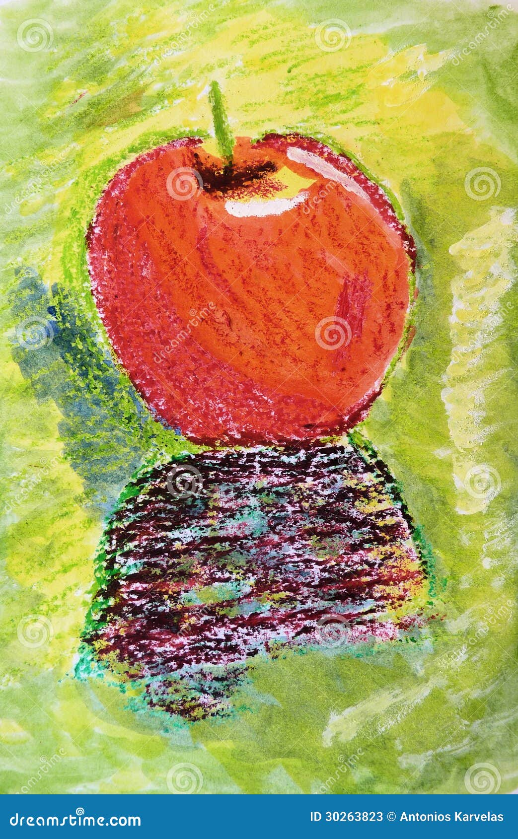 Hand painted Apple stock illustration. Illustration of apple - 30263823