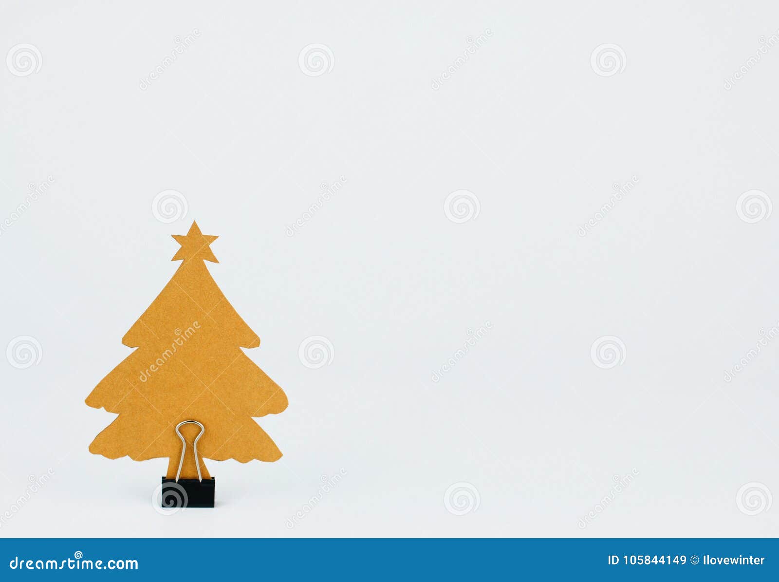 Hand Made Paper Christmas Tree with Binder Clip Stock Image - Image of ...