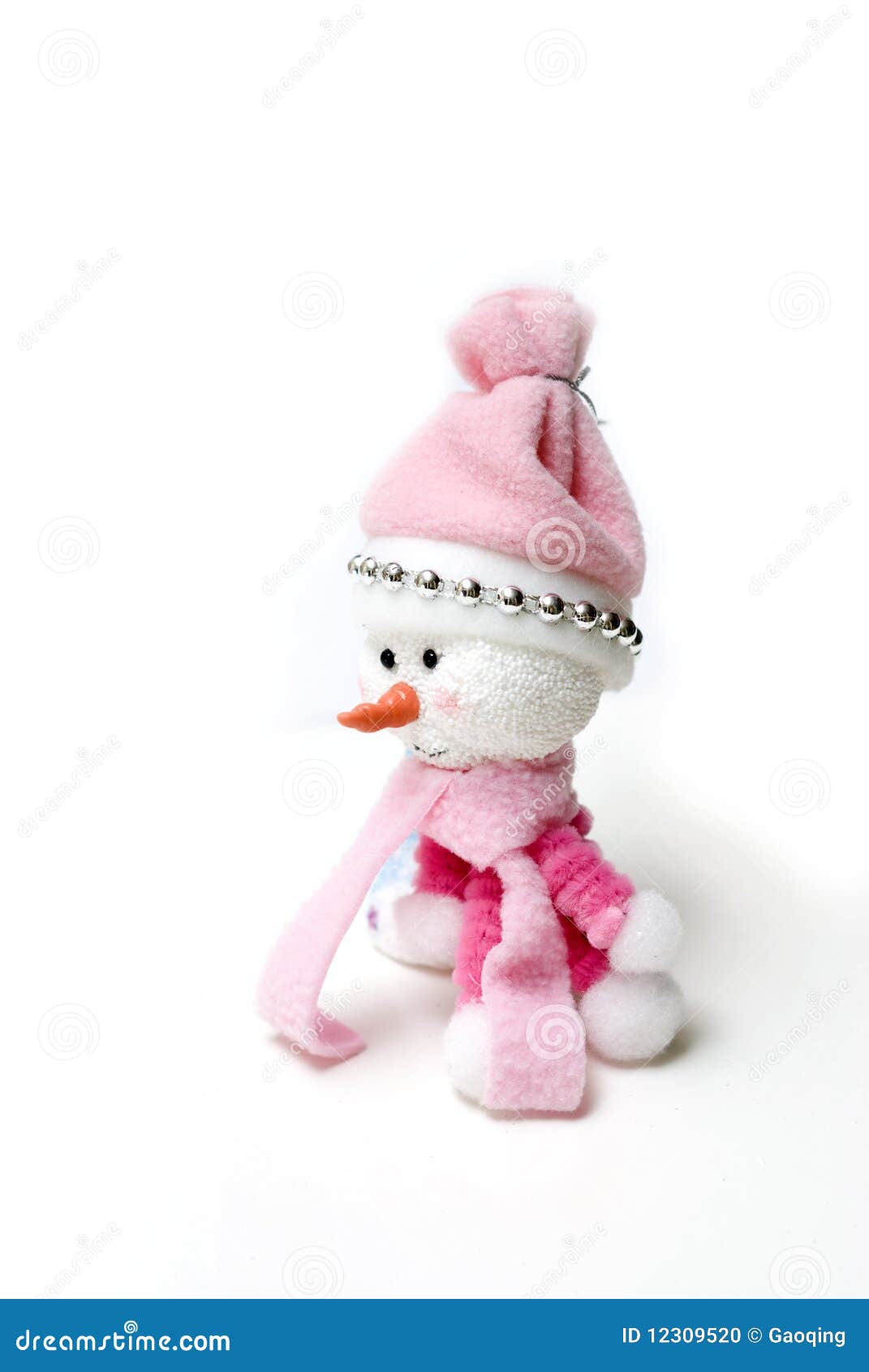 Hand Made Pink Snow Man In White Backgrounds Royalty-Free Stock Image ...