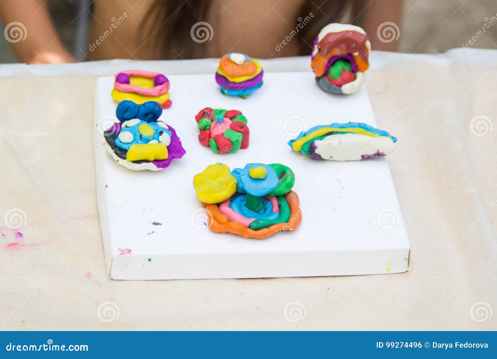 Hand Made Plasticine or Modeling Clay Figure on White Background Stock ...