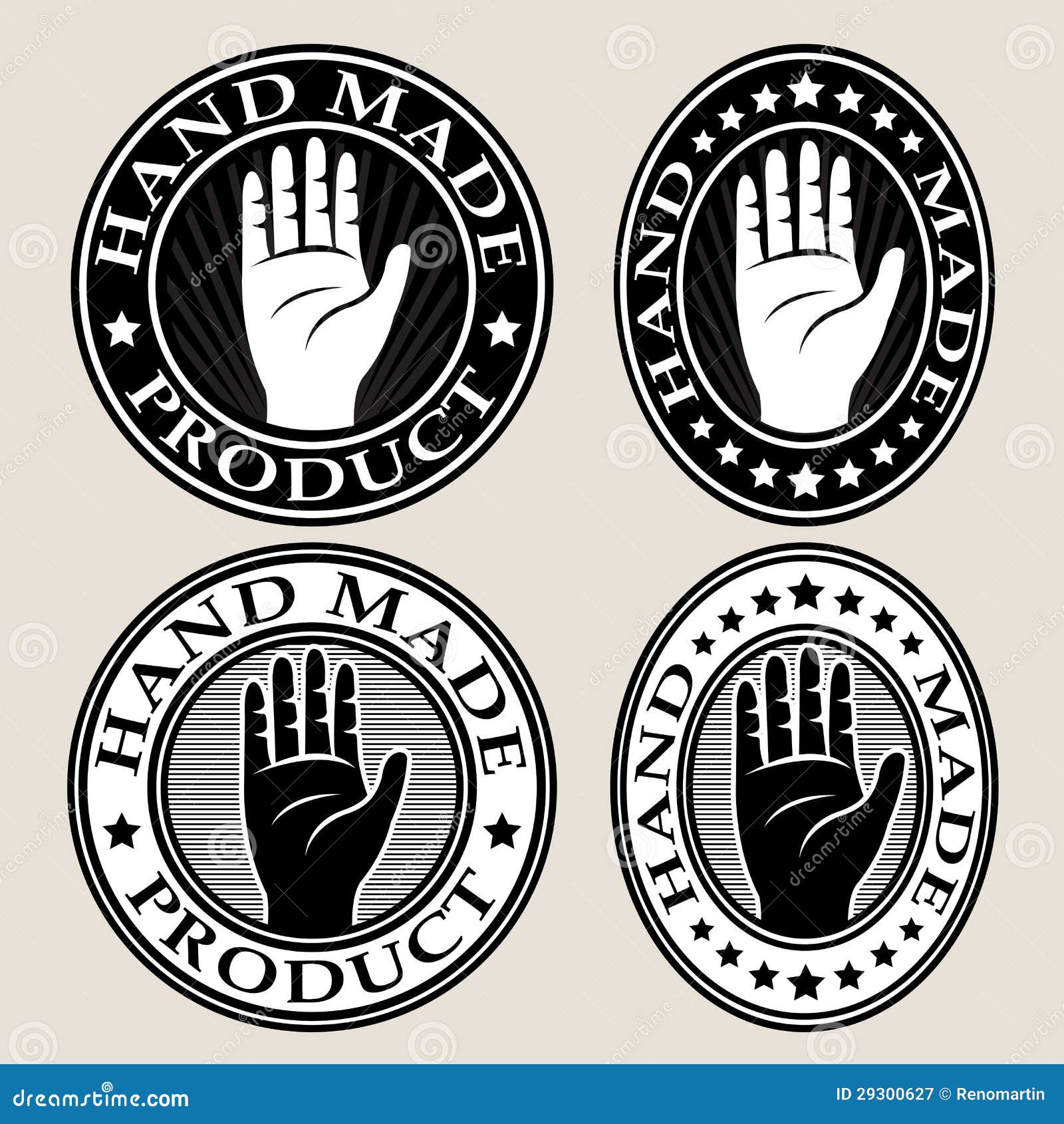 Set Of Hand Made Labels, Badges And Logos For Cartoon Vector ...