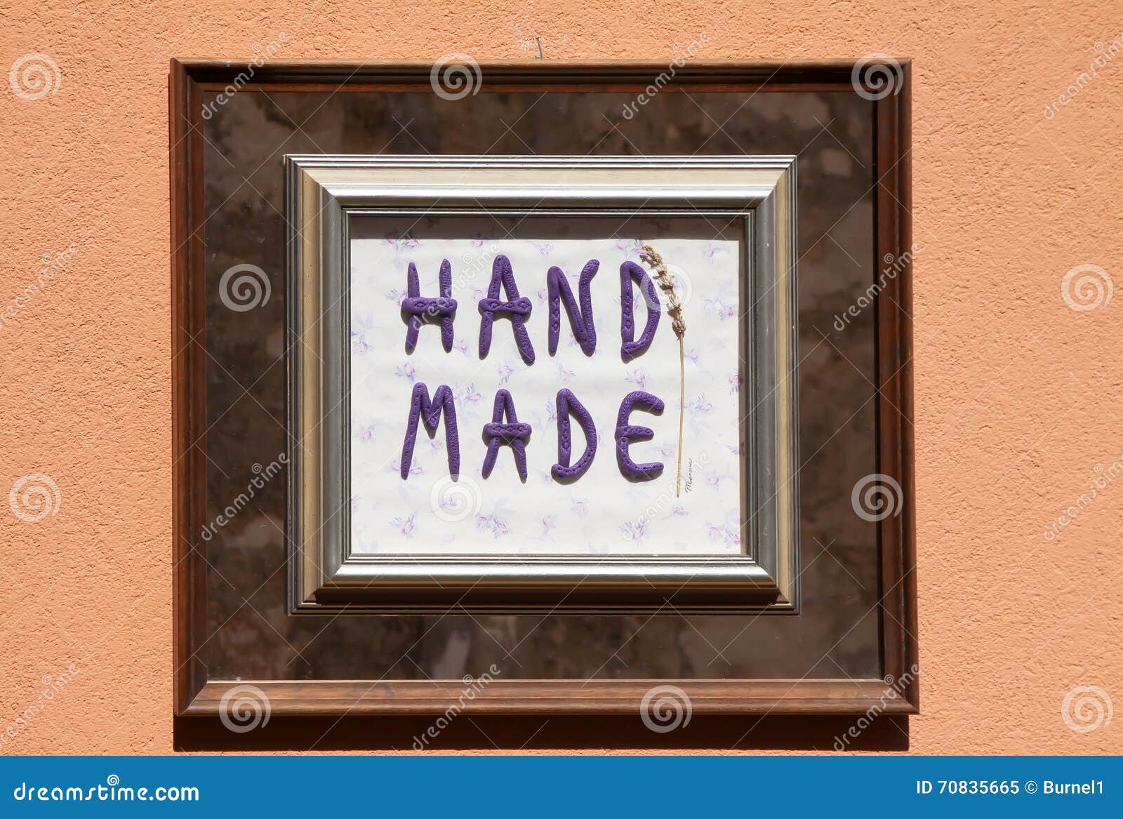Hand made sign stock image. Image of decor, wall, decorative - 70835665