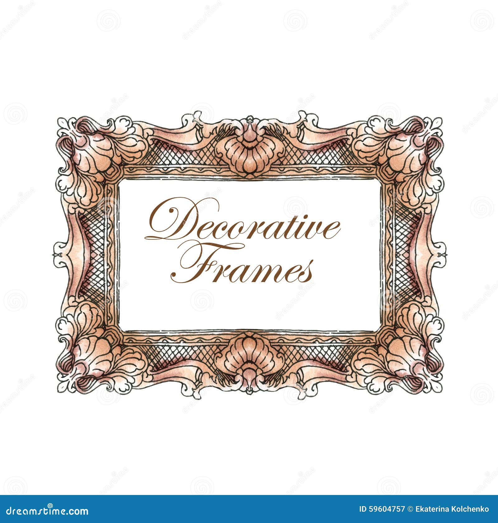 Hand Made Sketch of Ornate Frames. Stock Illustration - Illustration of ...