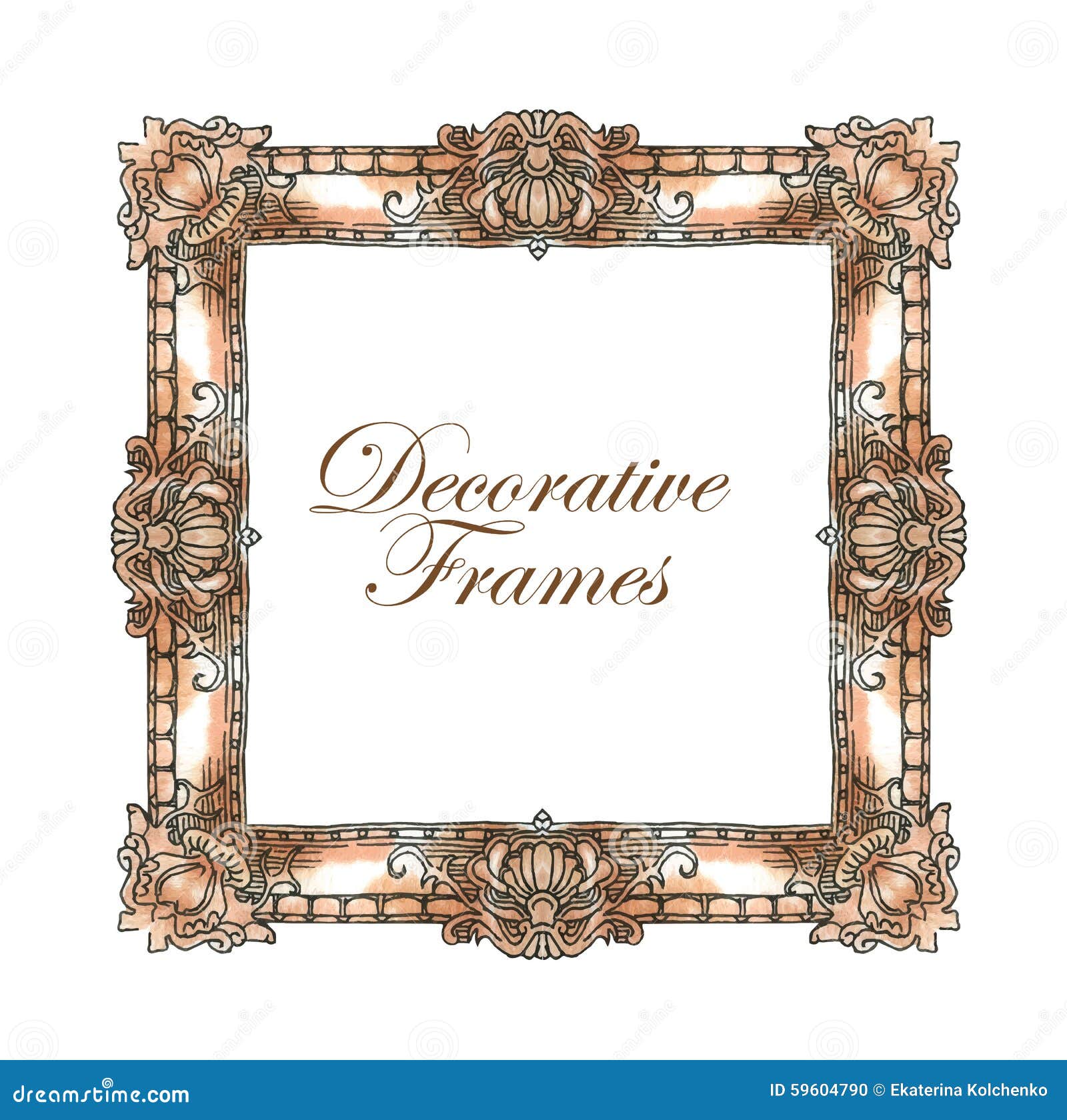 Hand Made Sketch of Ornate Frames. Stock Illustration - Illustration of ...