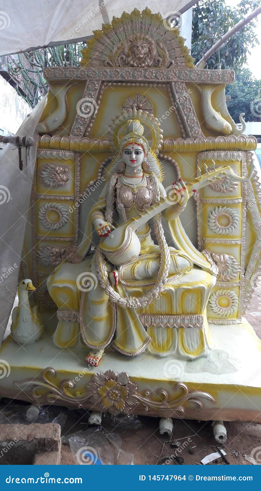 Hand Made Statue Maa Sharde Stock Photo - Image of statue, hand: 145747964