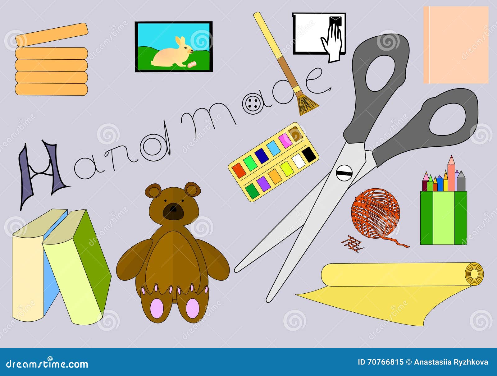 Hand Made Stuff Vector Illustration. Creative Work Symbols Silhouette ...