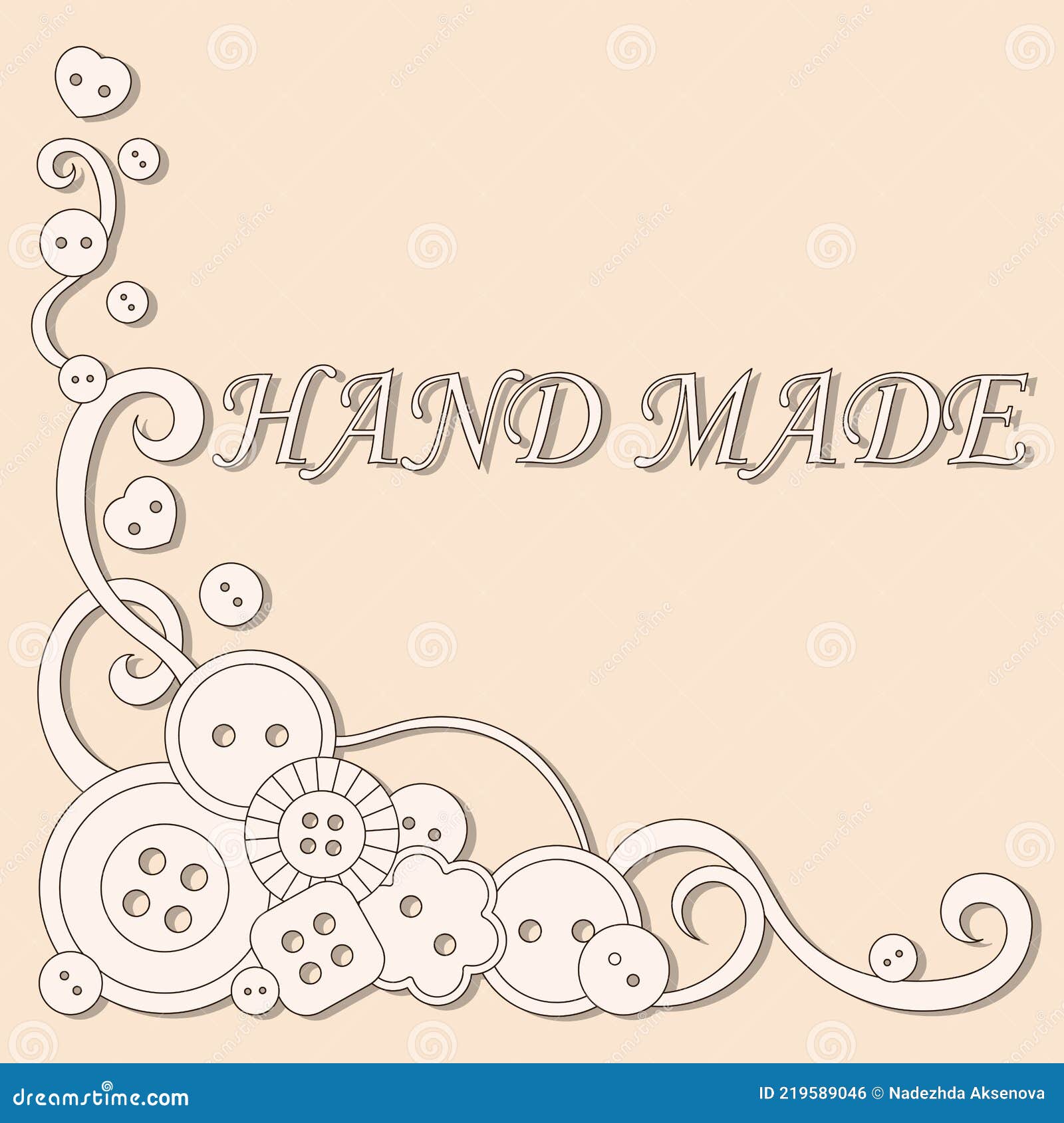 Hand Made, Text. the Concept of Creativity and Needlework, Sewing ...