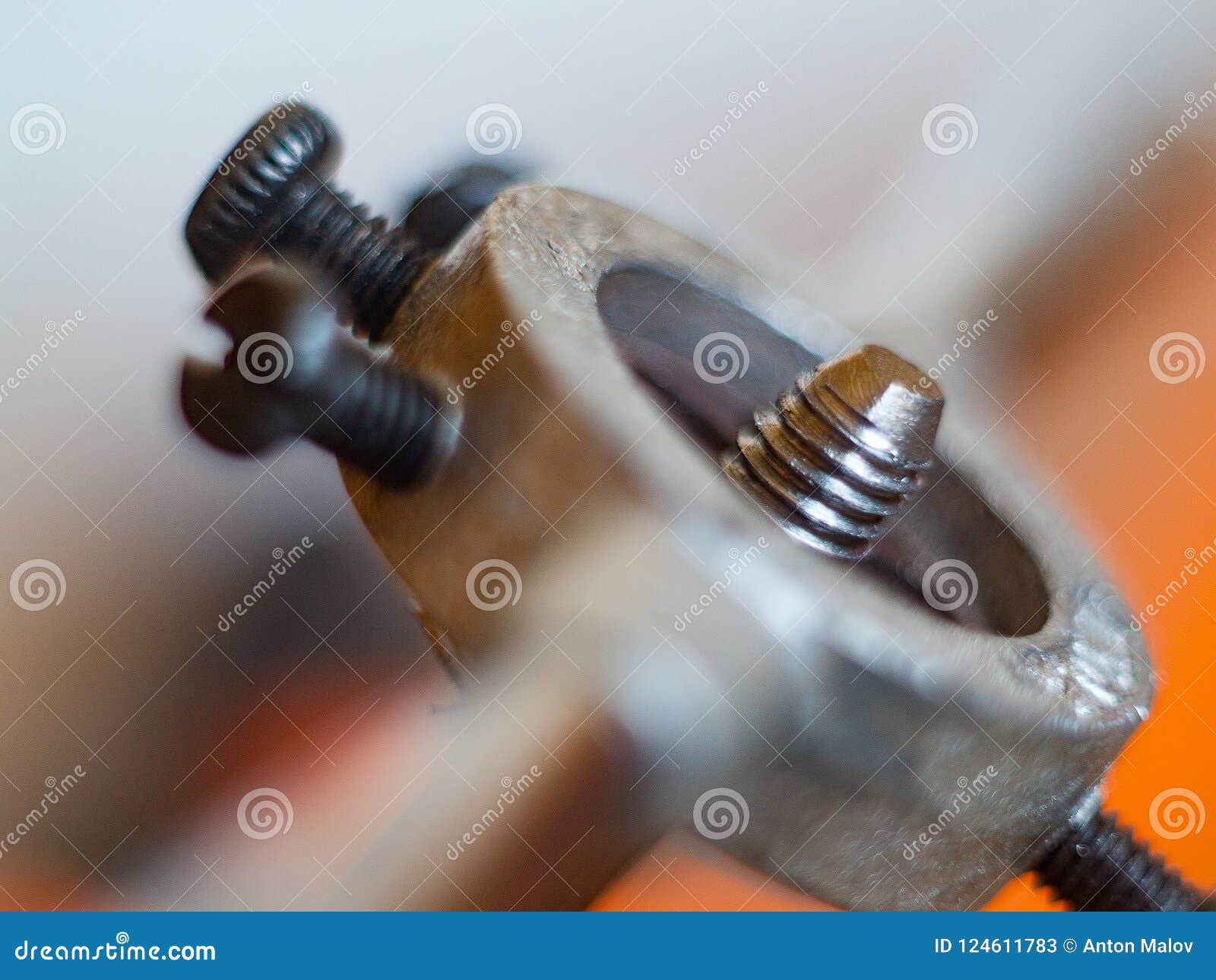 Threading New on Rusty Metal Rod Stock Image - Image of stainless ...