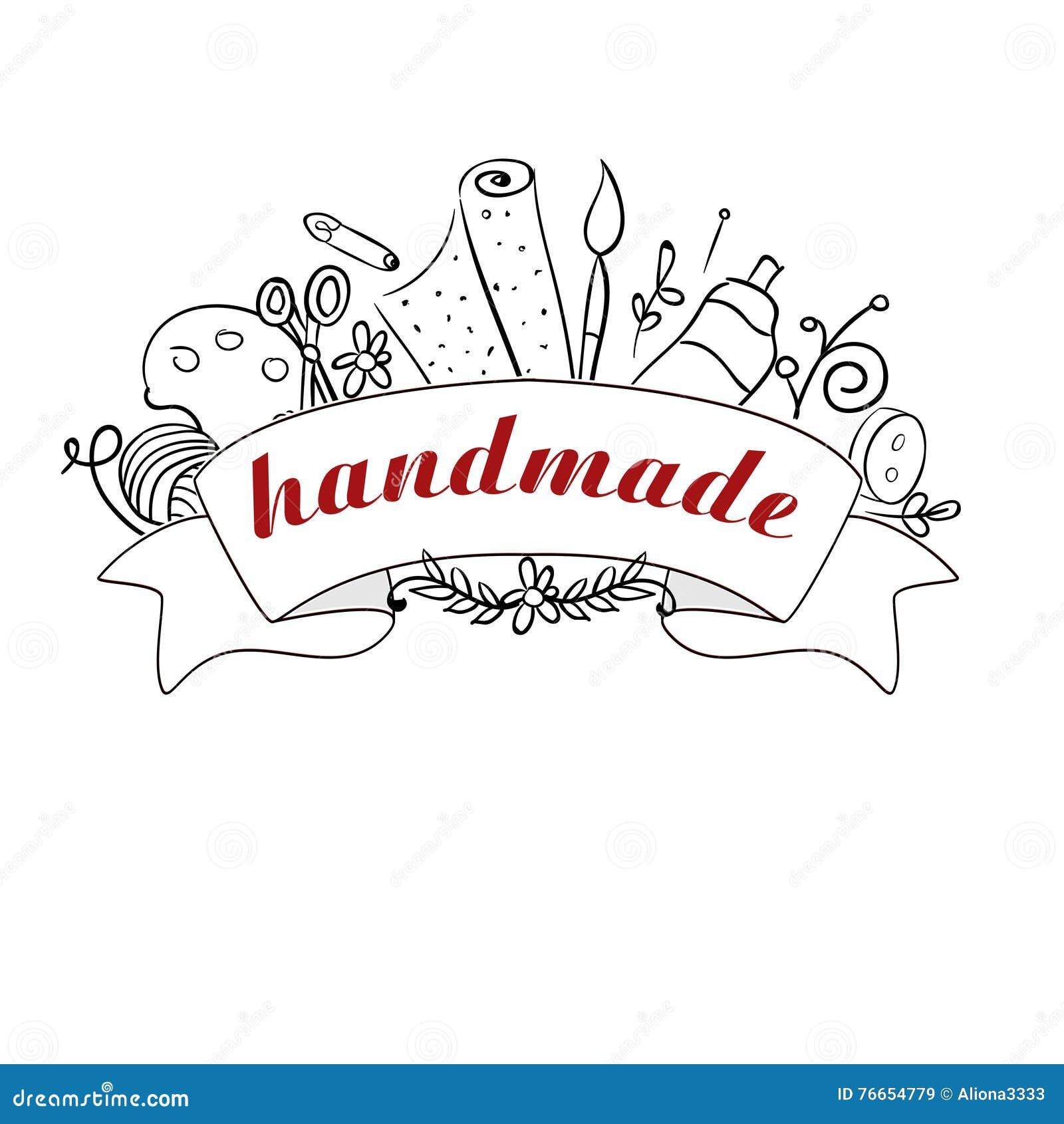 Hand made tools banner stock vector. Illustration of doodle - 76654779