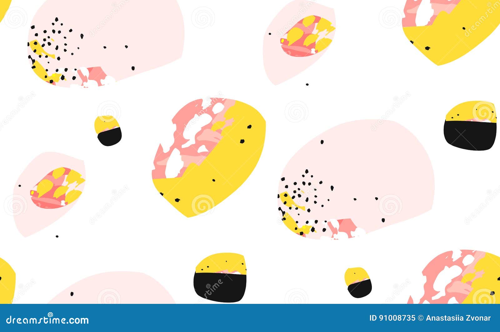 Hand Made Vector Abstract Textured Universal Trendy Creative Collage ...