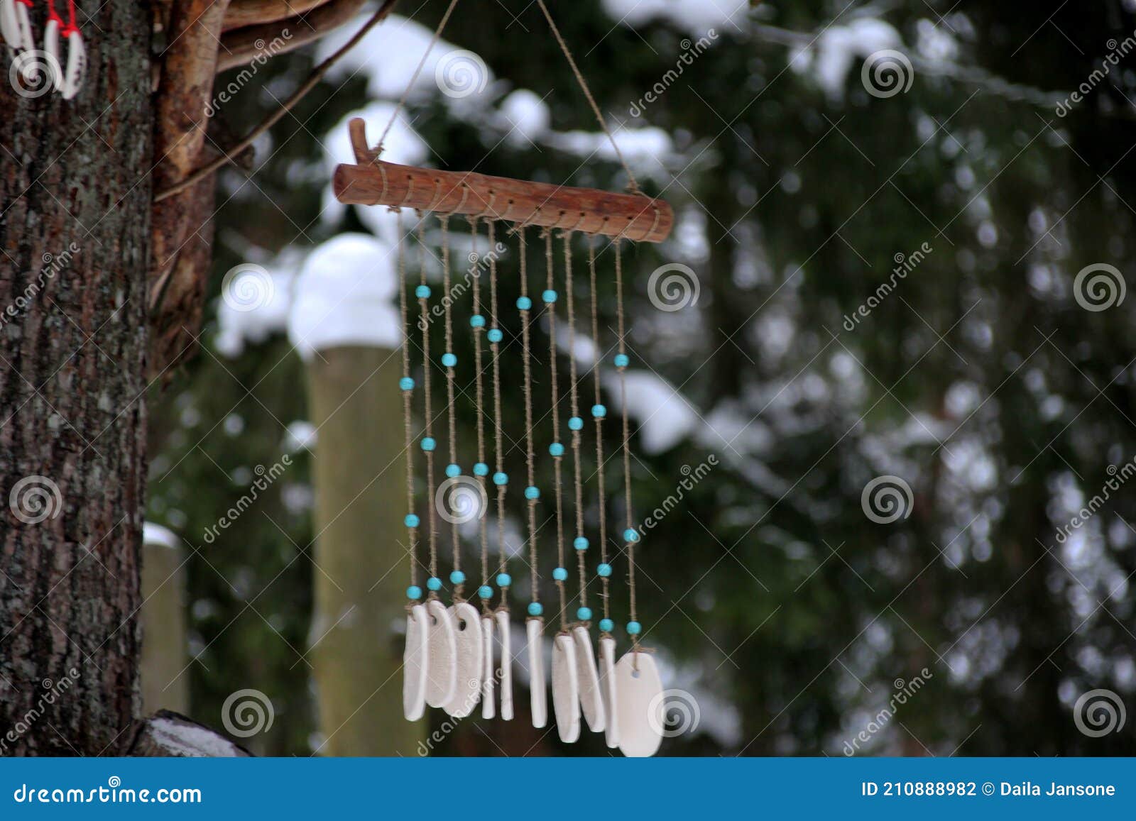Hand Made Wind Chimes Hanging on a String with Depth of Field Effect ...