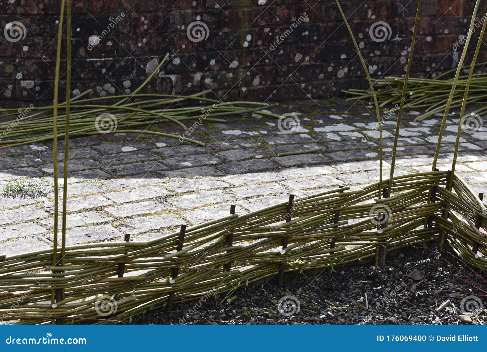 A Hand Made Woven Garden Bed Edging Stock Photo - Image of craft, woven ...
