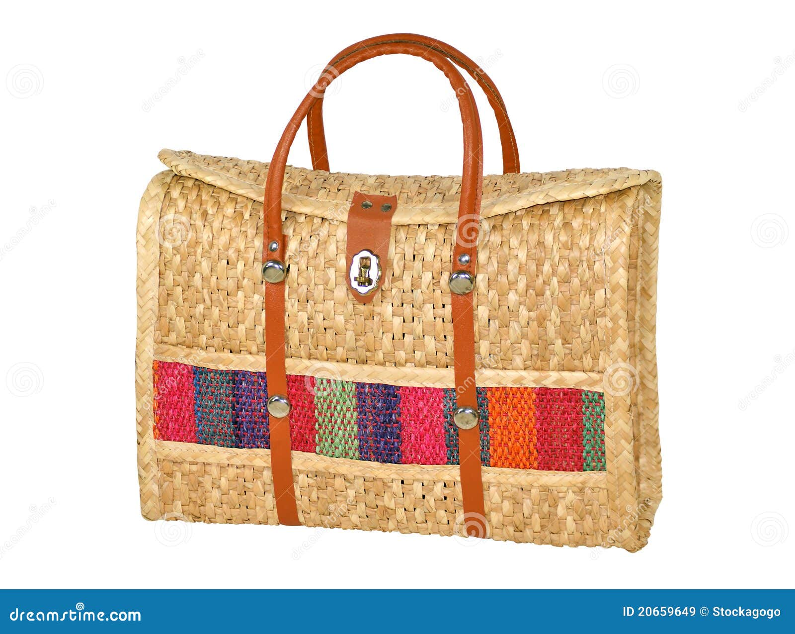 Hand-Made Woven Handbag Isolated on White Stock Image - Image of white ...
