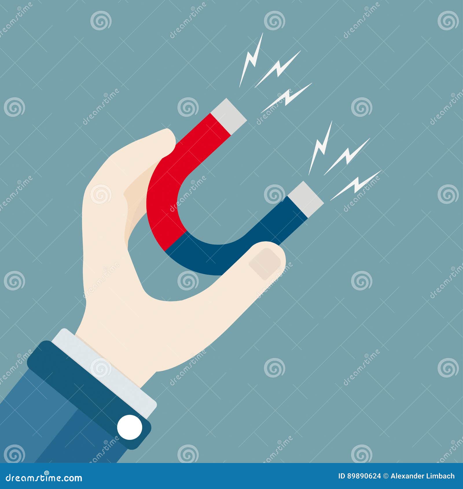 Hand Magnet stock vector. Illustration of gravity, magnetism - 89890624