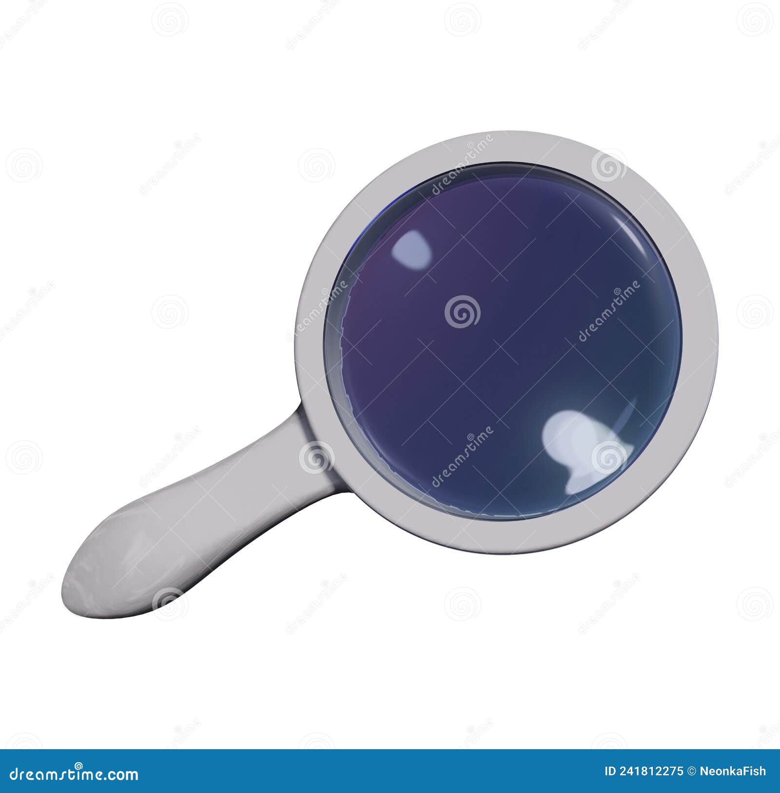 Hand Magnifier, blue glass stock illustration. Illustration of offwhite ...
