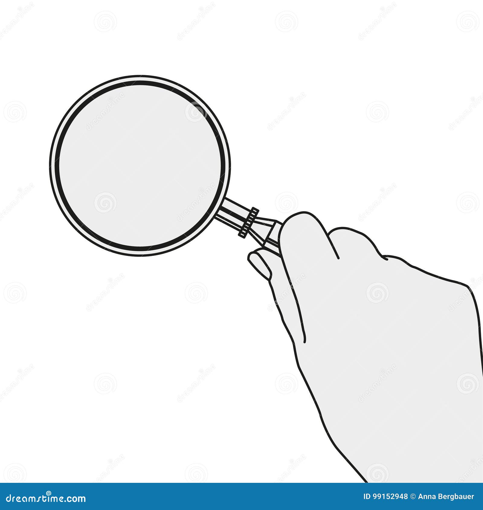 Hand with Magnifier stock vector. Illustration of search - 99152948