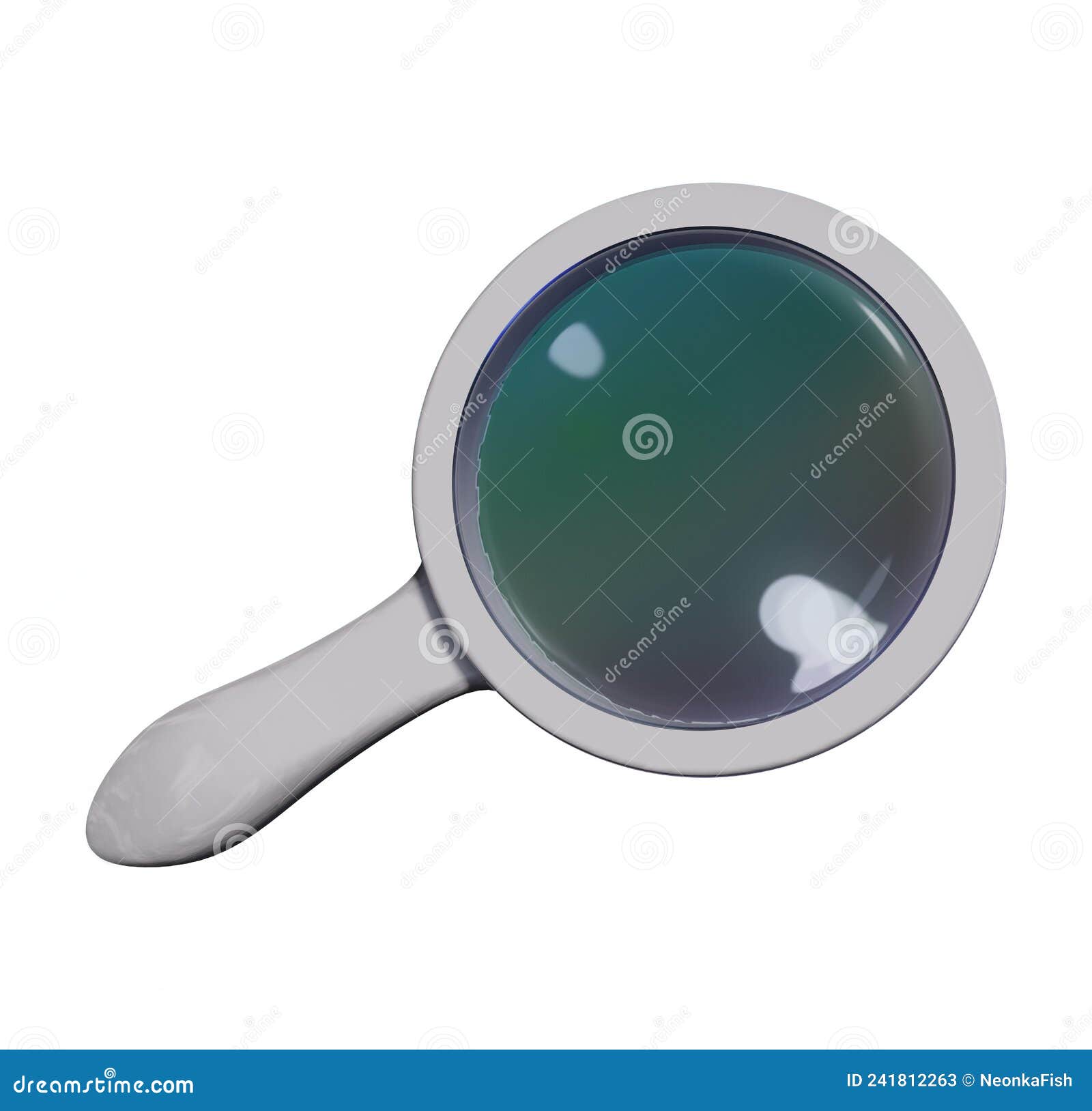 Hand Magnifier, Blue-green-violet Glass Stock Illustration ...