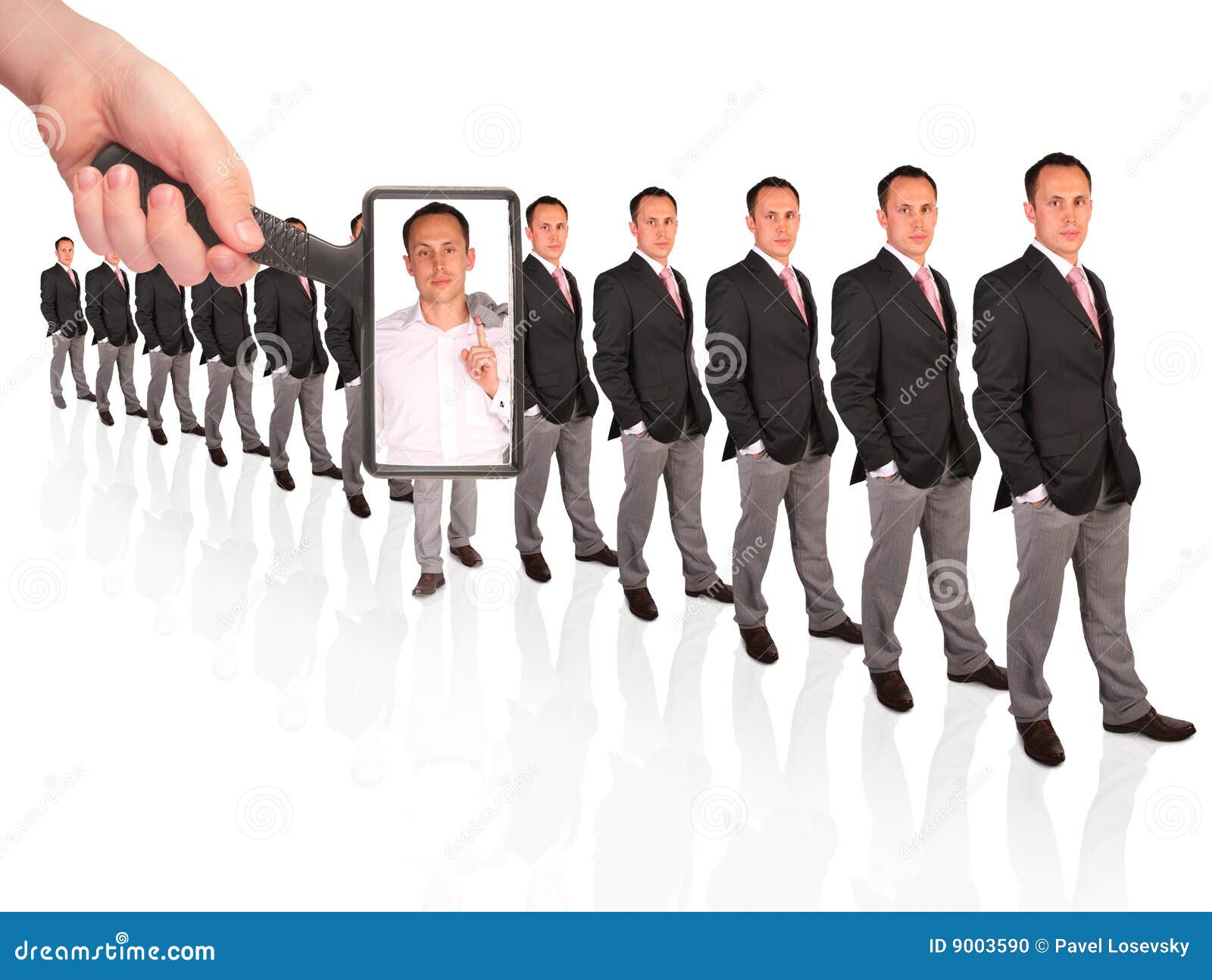 Hand with Magnifier Searching for Man Collage Stock Photo - Image of ...