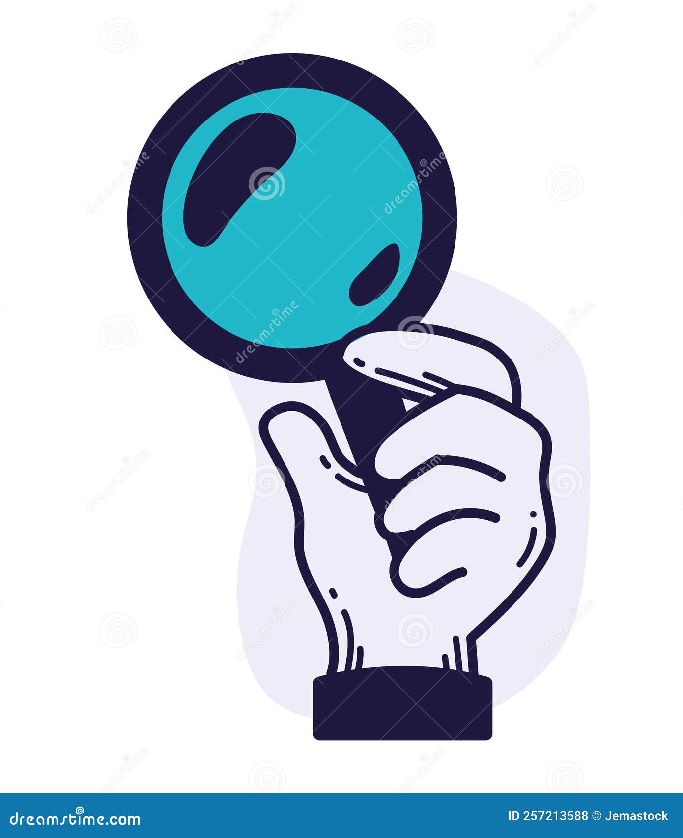 Hand with magnifying glass stock vector. Illustration of vector - 257213588