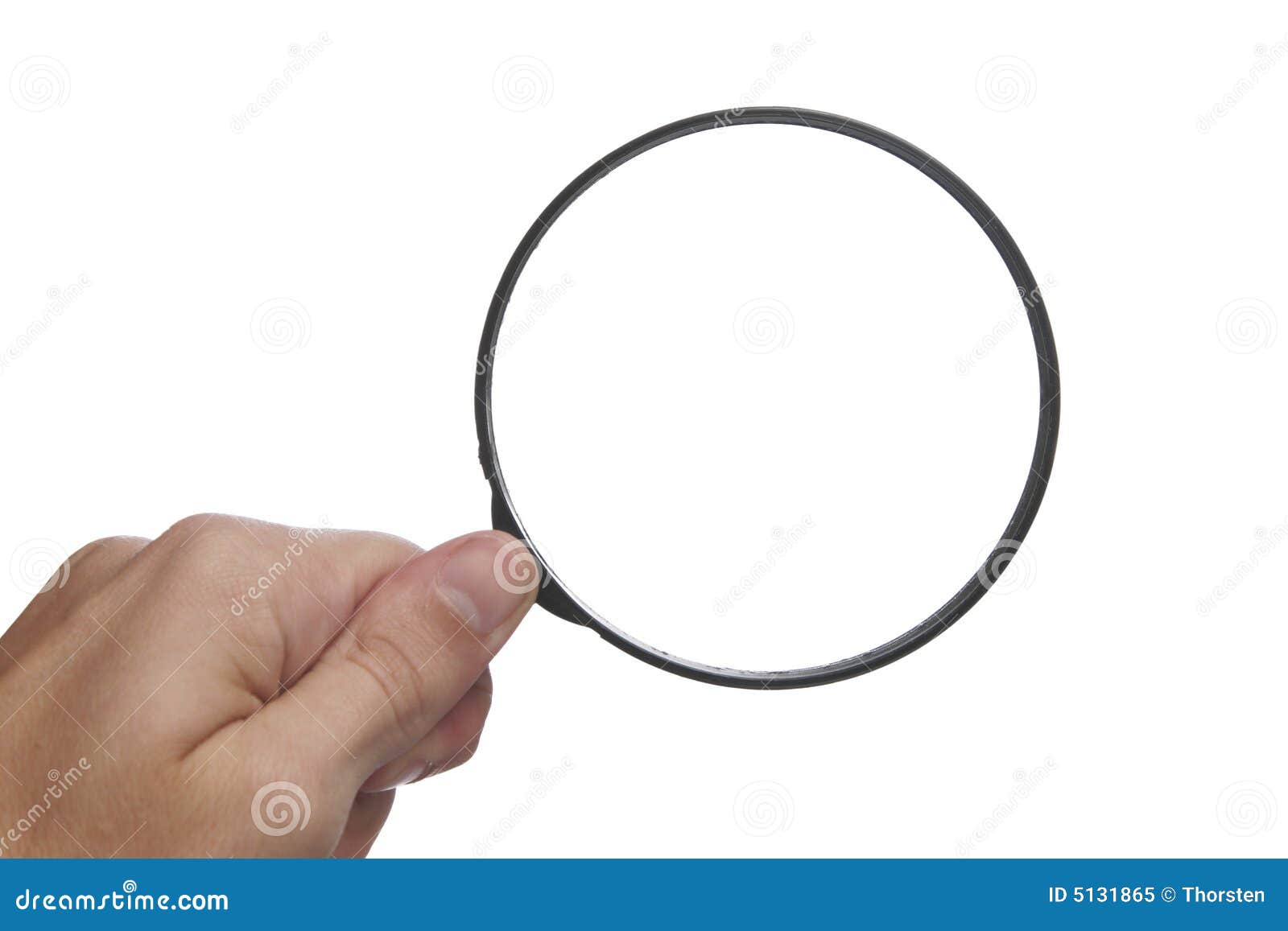 Hand and Magnifying Glass Over White Background Stock Image - Image of ...