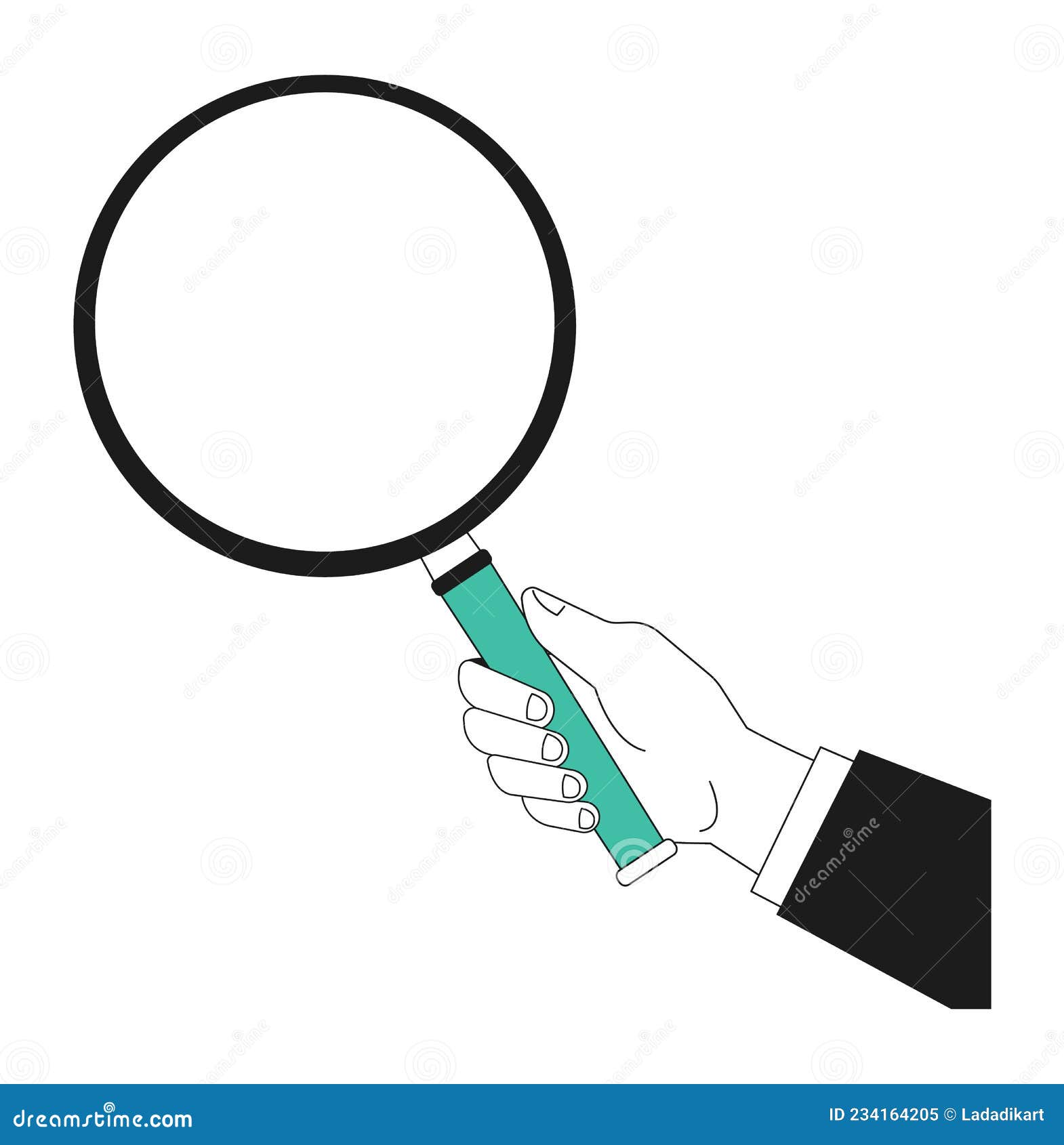 Hand with Magnifying Looking Glass. Search Concept Stock Vector ...