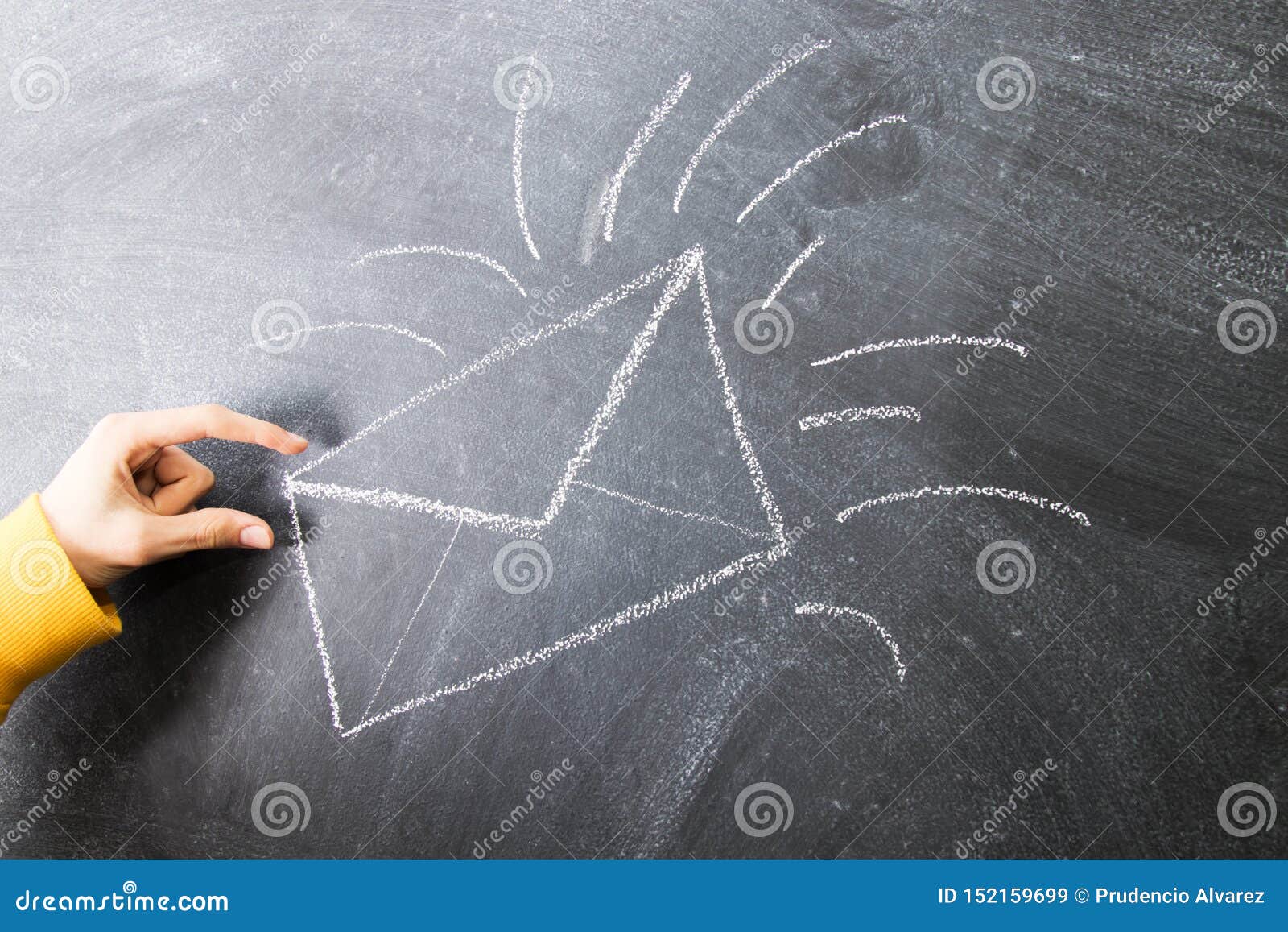 Hand with Mail Envelope Drawing Stock Image - Image of message, concept ...