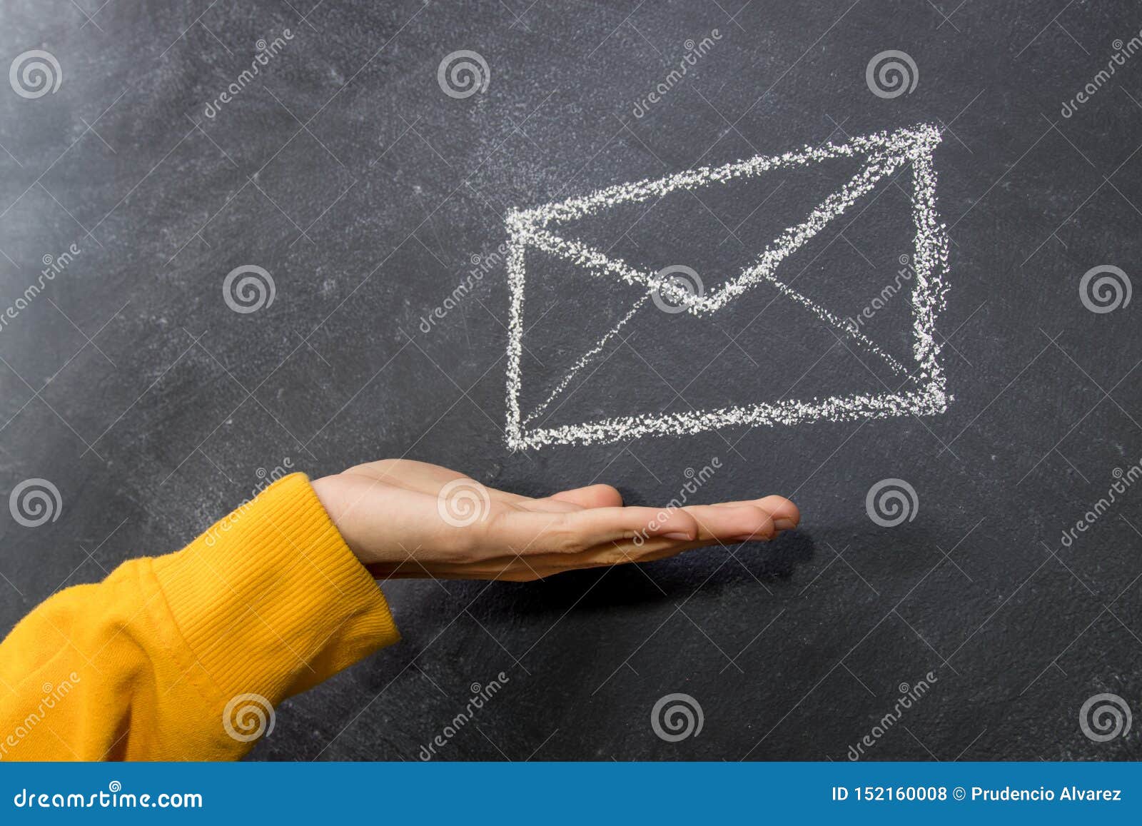 Hand with Mail Envelope Drawn Stock Photo - Image of curriculum ...