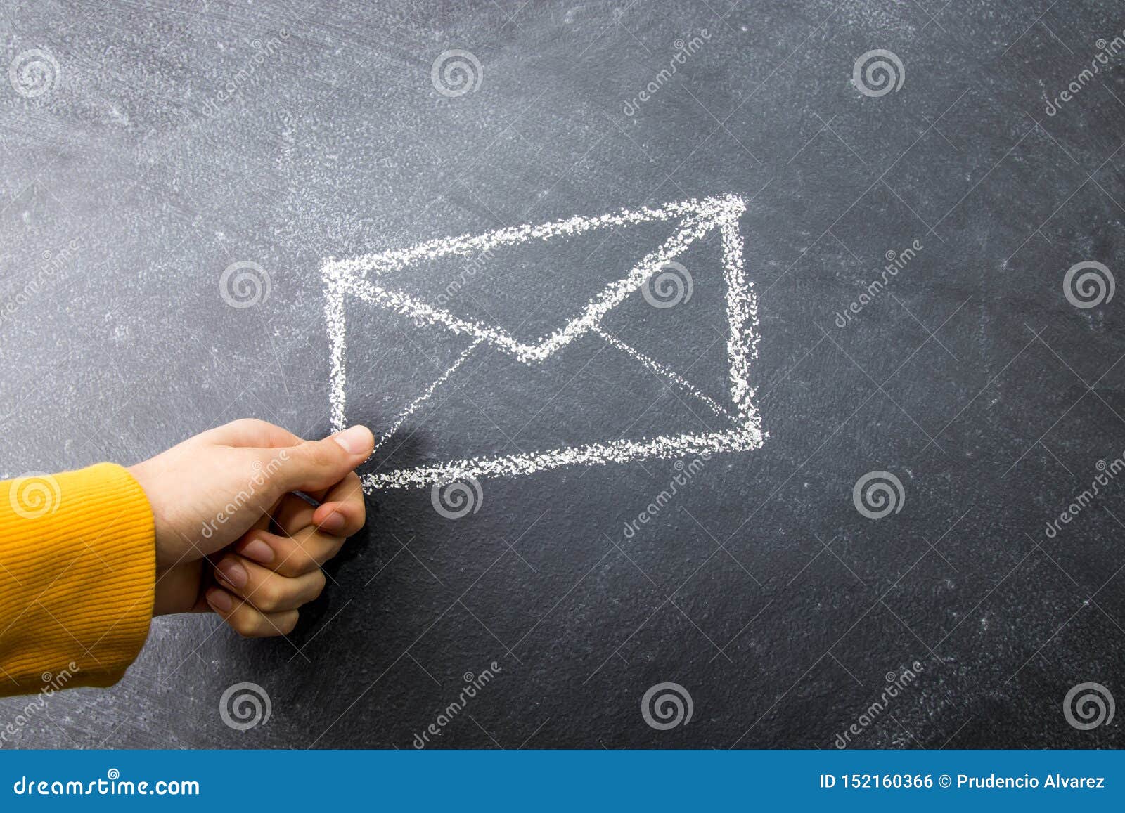 Hand with Mail Envelope Drawn Stock Photo - Image of greeting, icon ...