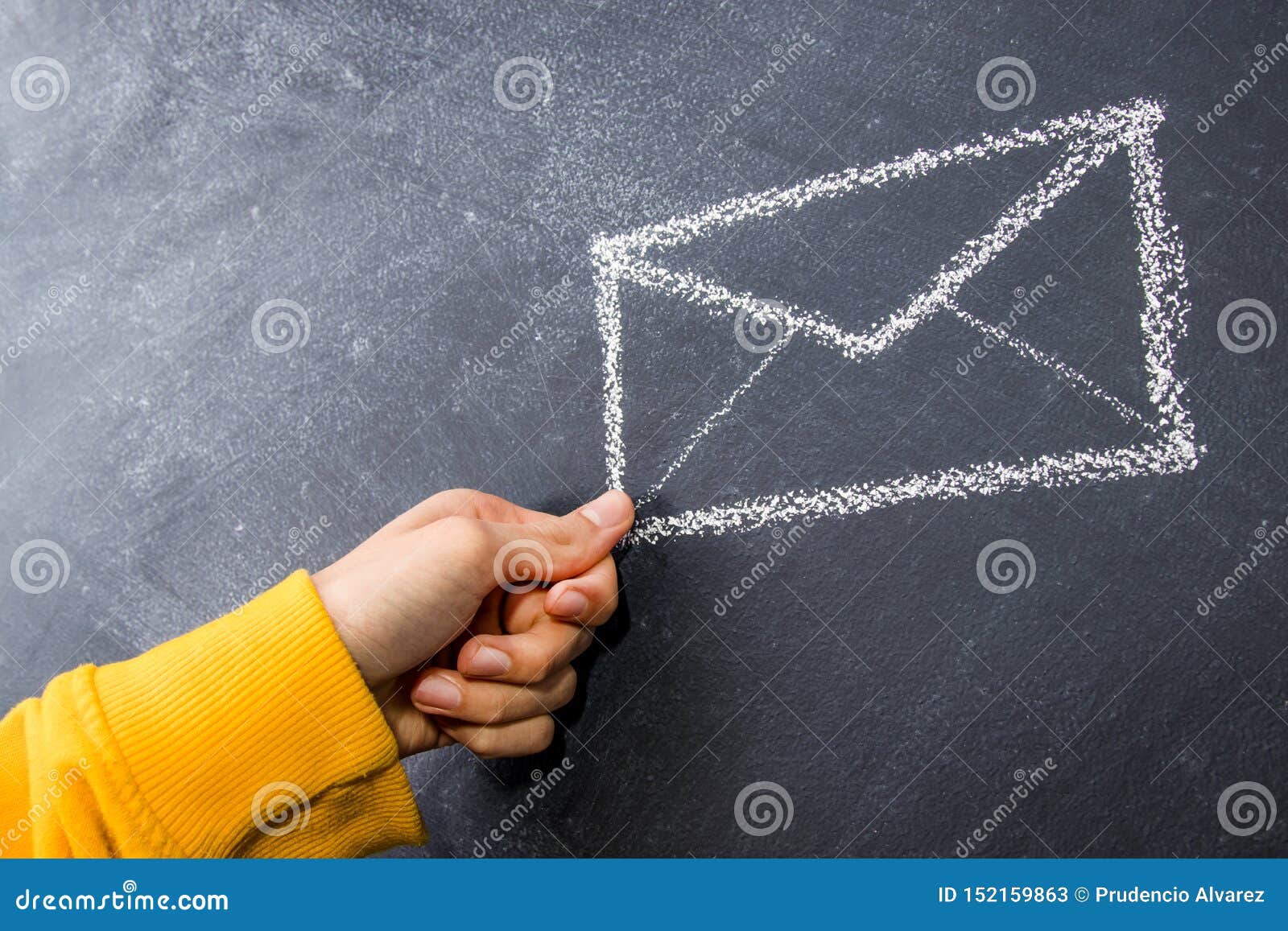 Hand with Mail Envelope Drawn Stock Image - Image of curriculum ...