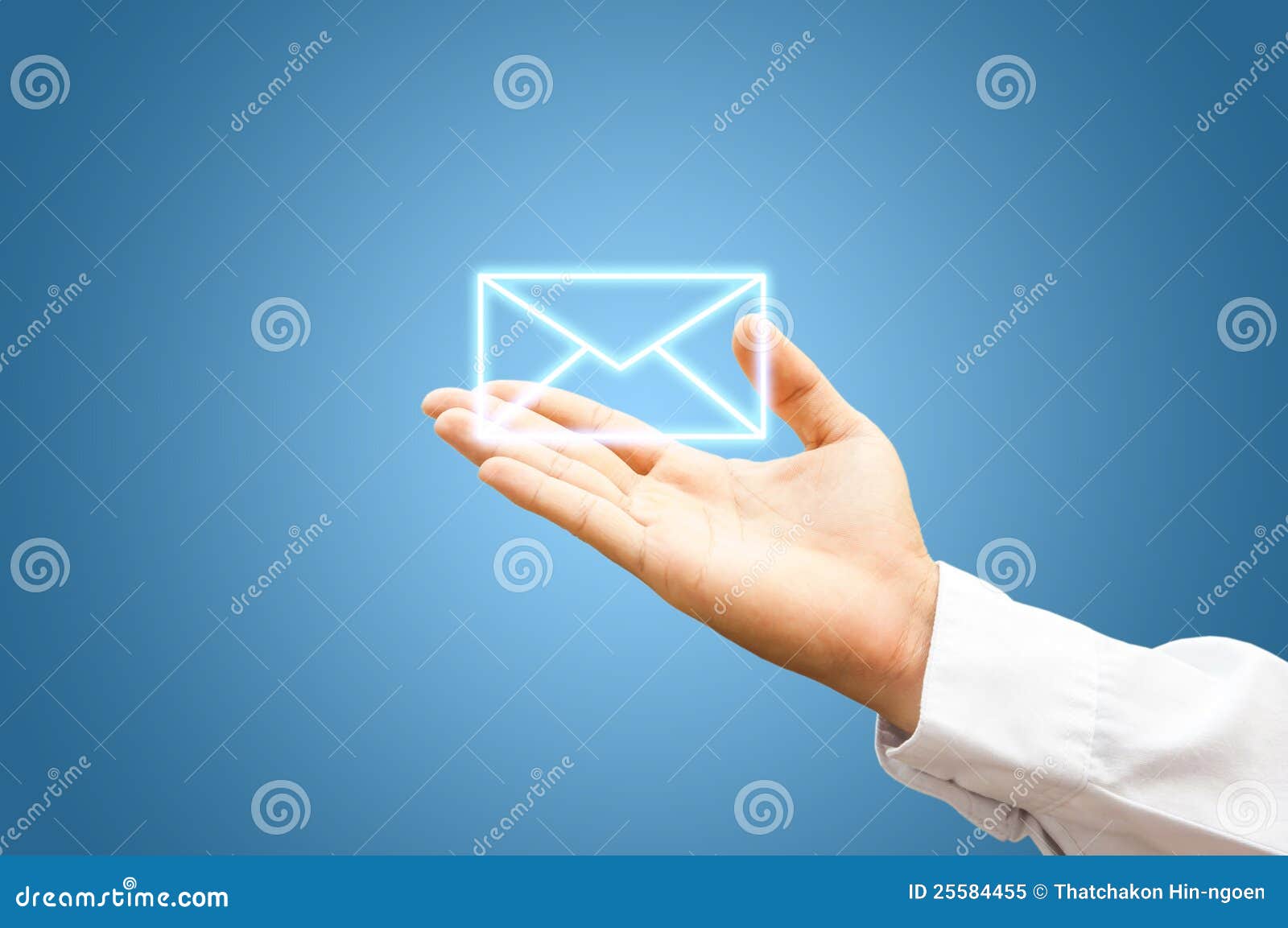 Hand with mail symbol stock image. Image of intelligent - 25584455
