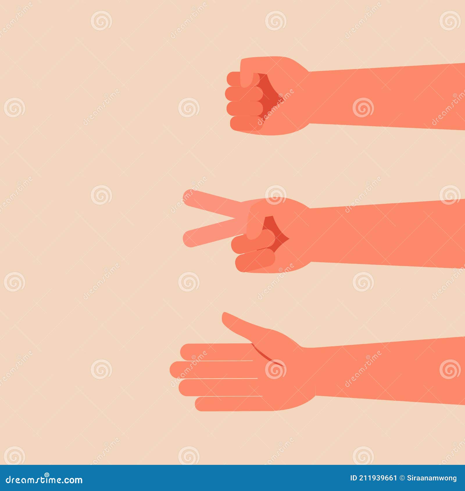 Hand Make Rock Scissors Paper Stock Vector - Illustration of retro ...