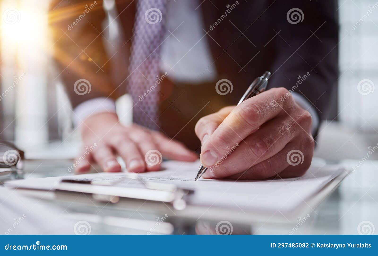 Hand Makes Notes on a Paper Notebook, Close-up Stock Photo - Image of ...