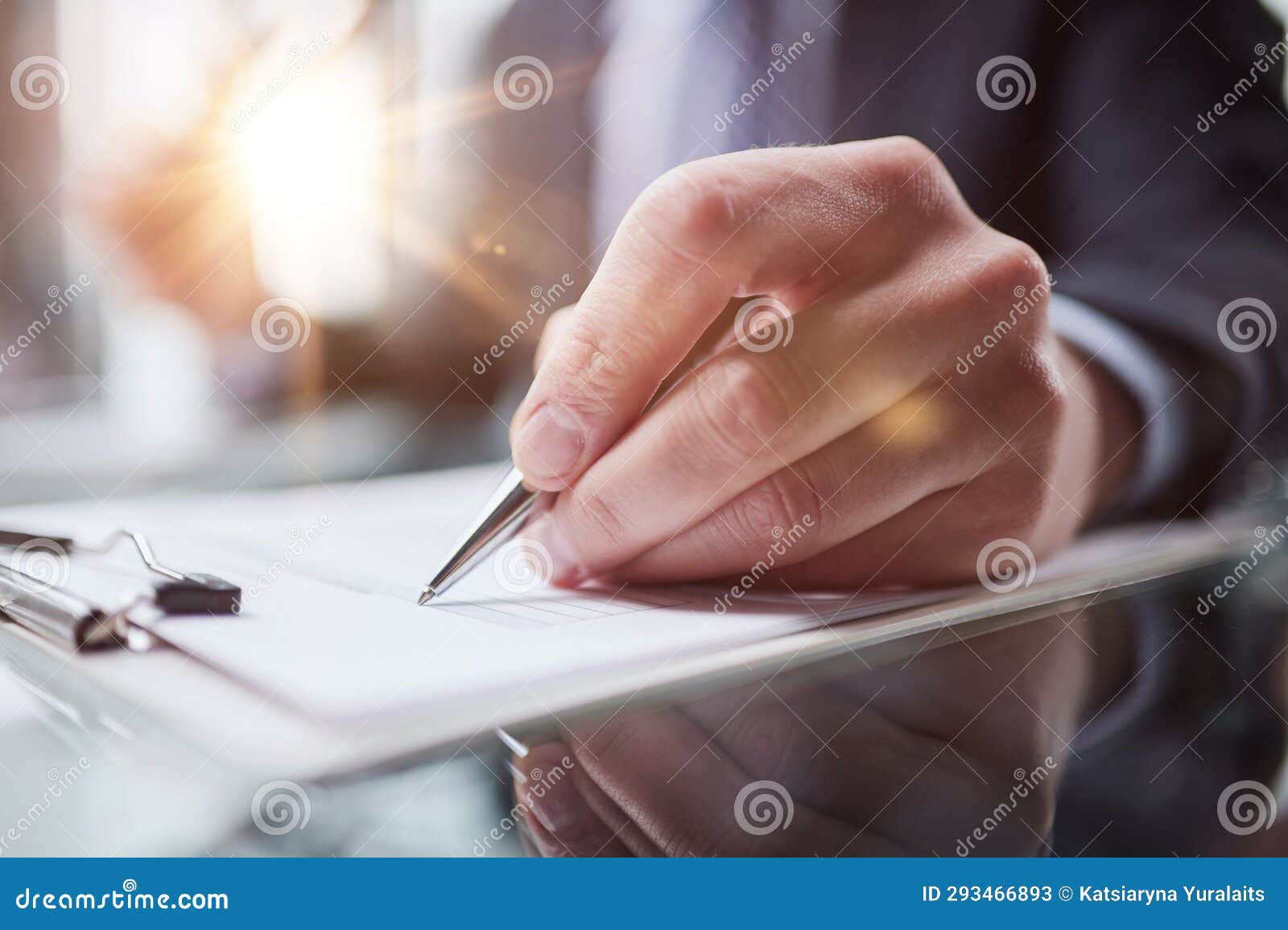 Hand Makes Notes on a Paper Notebook, Close-up Stock Image - Image of ...