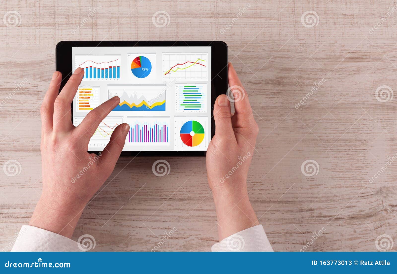 Hand Making Reports on Tablet Stock Image - Image of businessperson ...