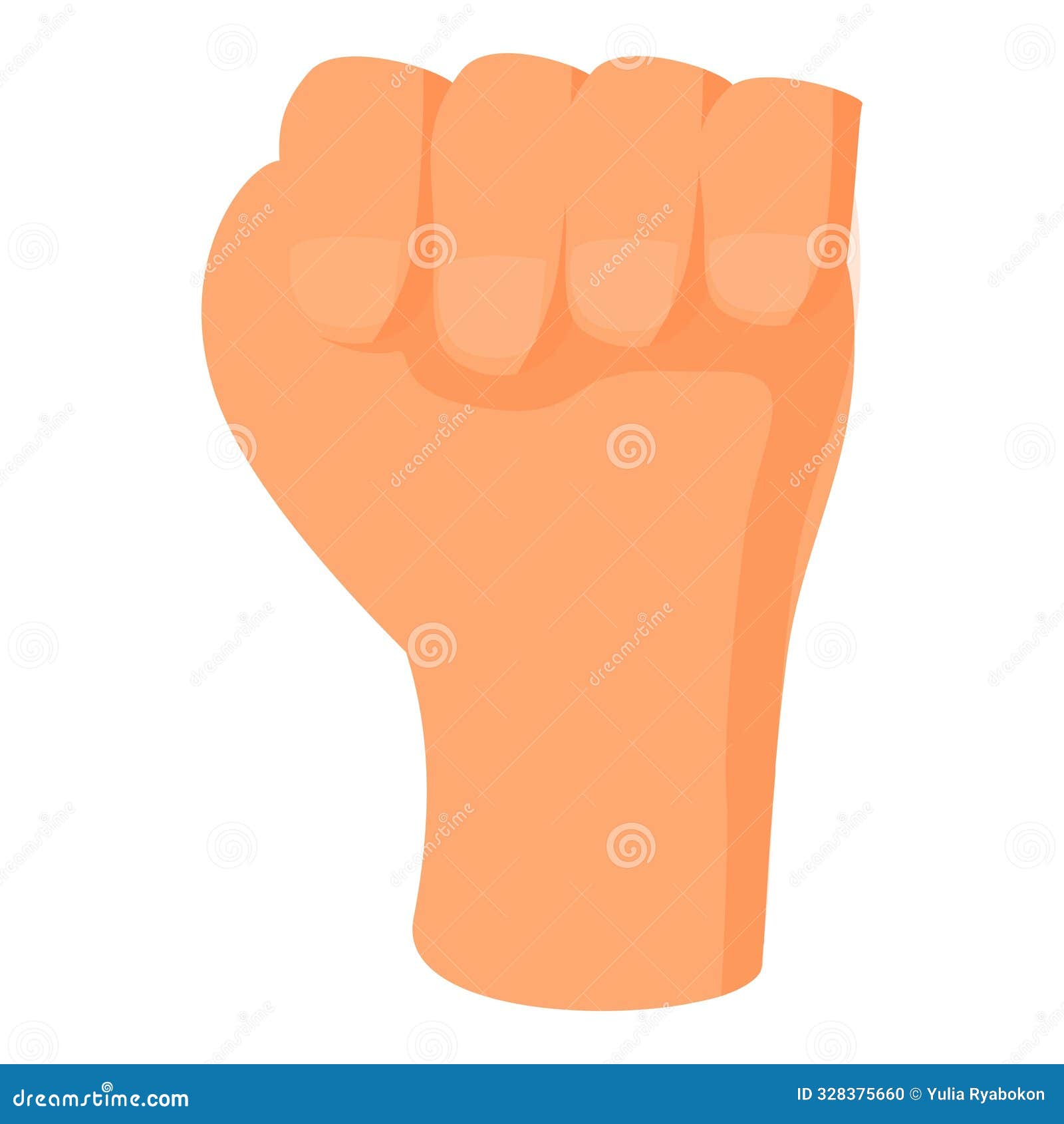 Hand Making Fist Showing Power and Strength Stock Vector - Illustration ...