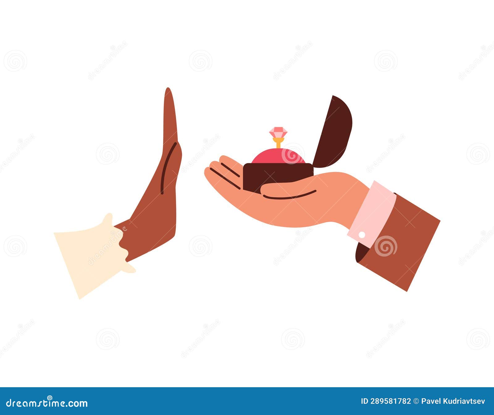 Refuse Marriage And Failure Proposal Rejection Wedding. Heart Break And ...