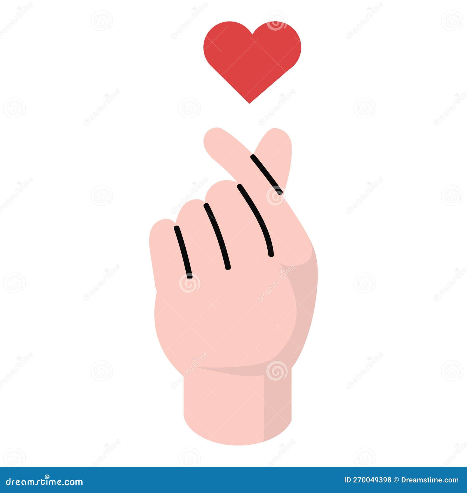 Hand Making Mini Heart Love Sign Korean Finger Heart Stock Vector