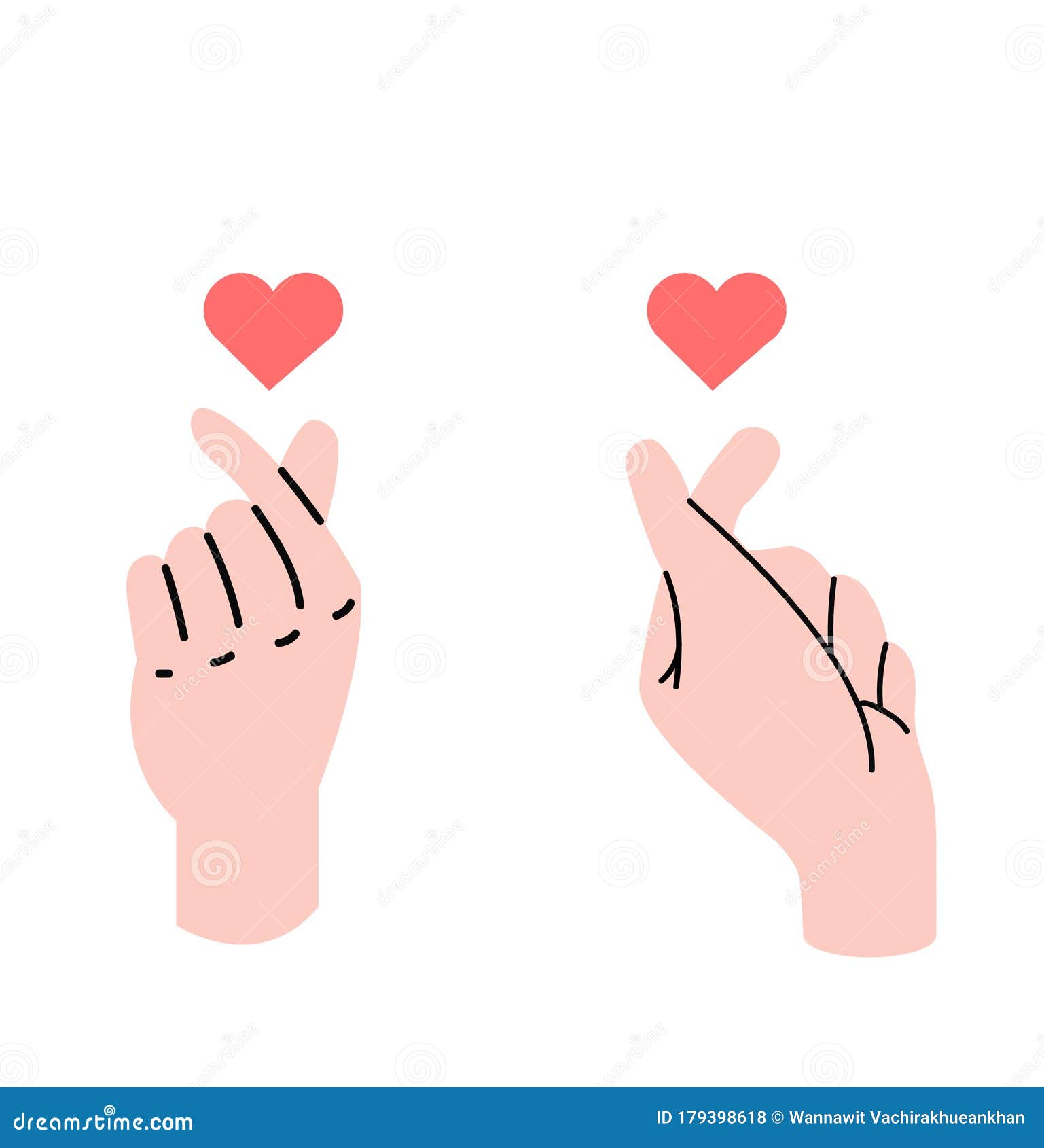 Hand Making Mini Heart Love Sign Symbol Vector Stock Vector