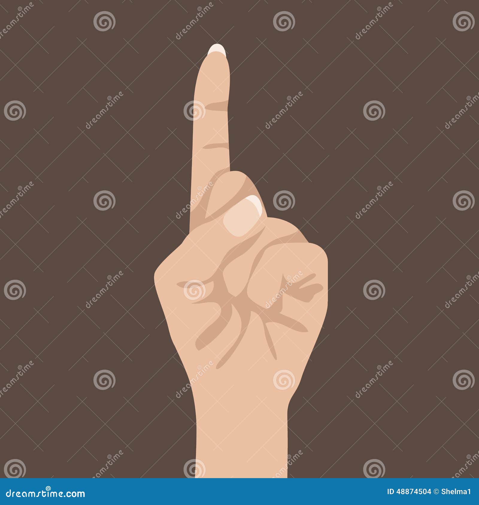 Hand Making Number One Sign Stock Vector - Illustration of winner, sign ...