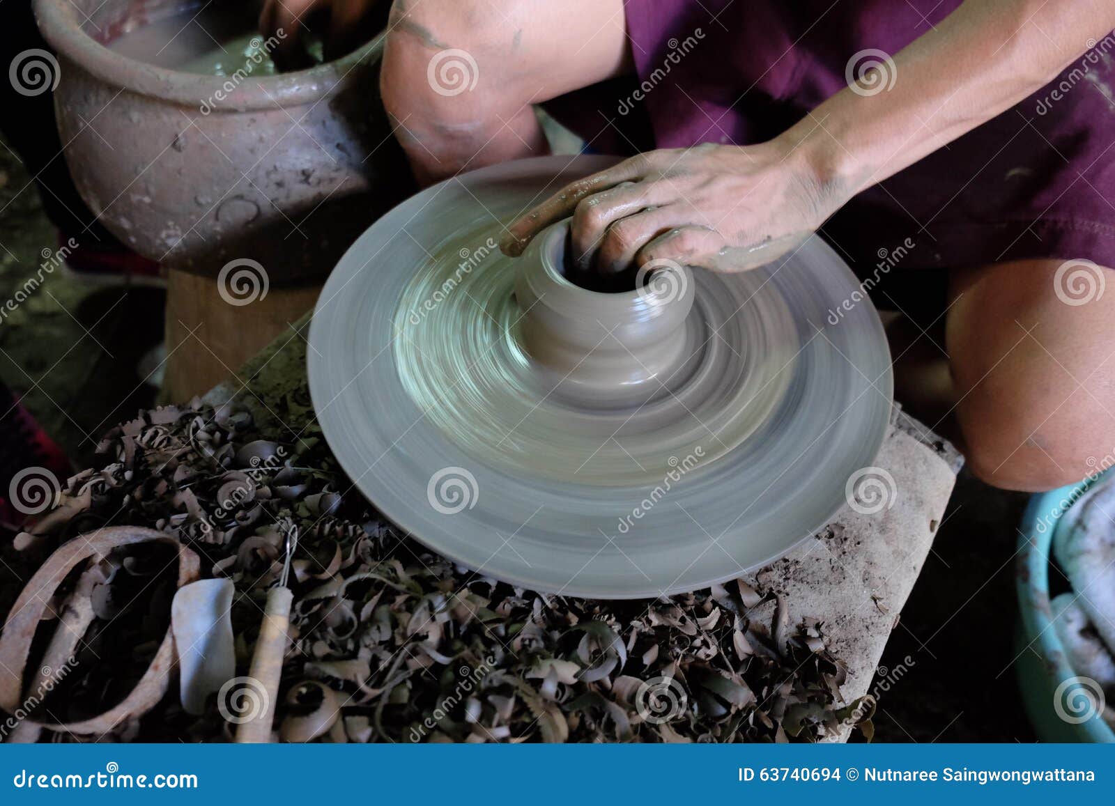 Hand making pottery stock photo. Image of countryside - 63740694