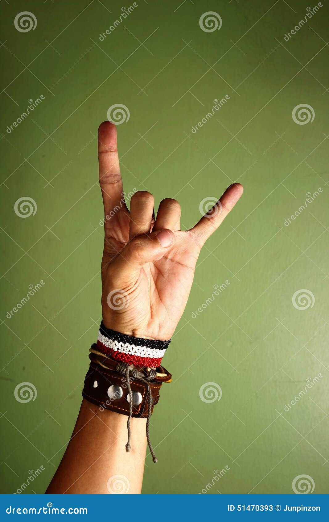Hand Making a Rock and Roll Sign Stock Image - Image of music, heavy ...